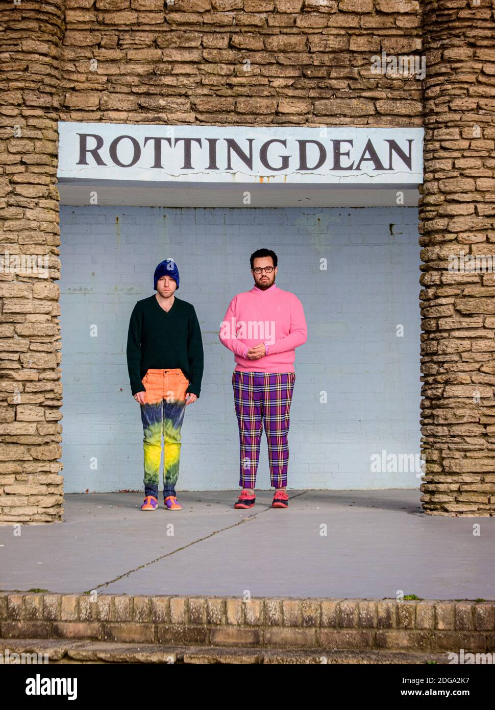James Theseus Buck (dyed trousers) and Luke Brooks (pink jumper) of the ...
