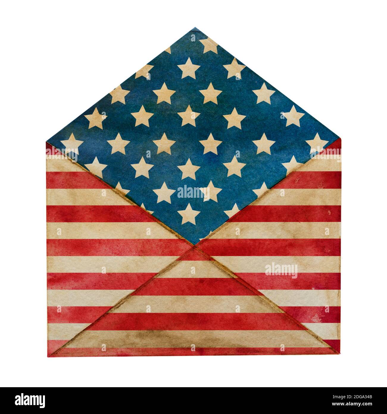 Beautiful postal envelope painted in the national colors of the ...