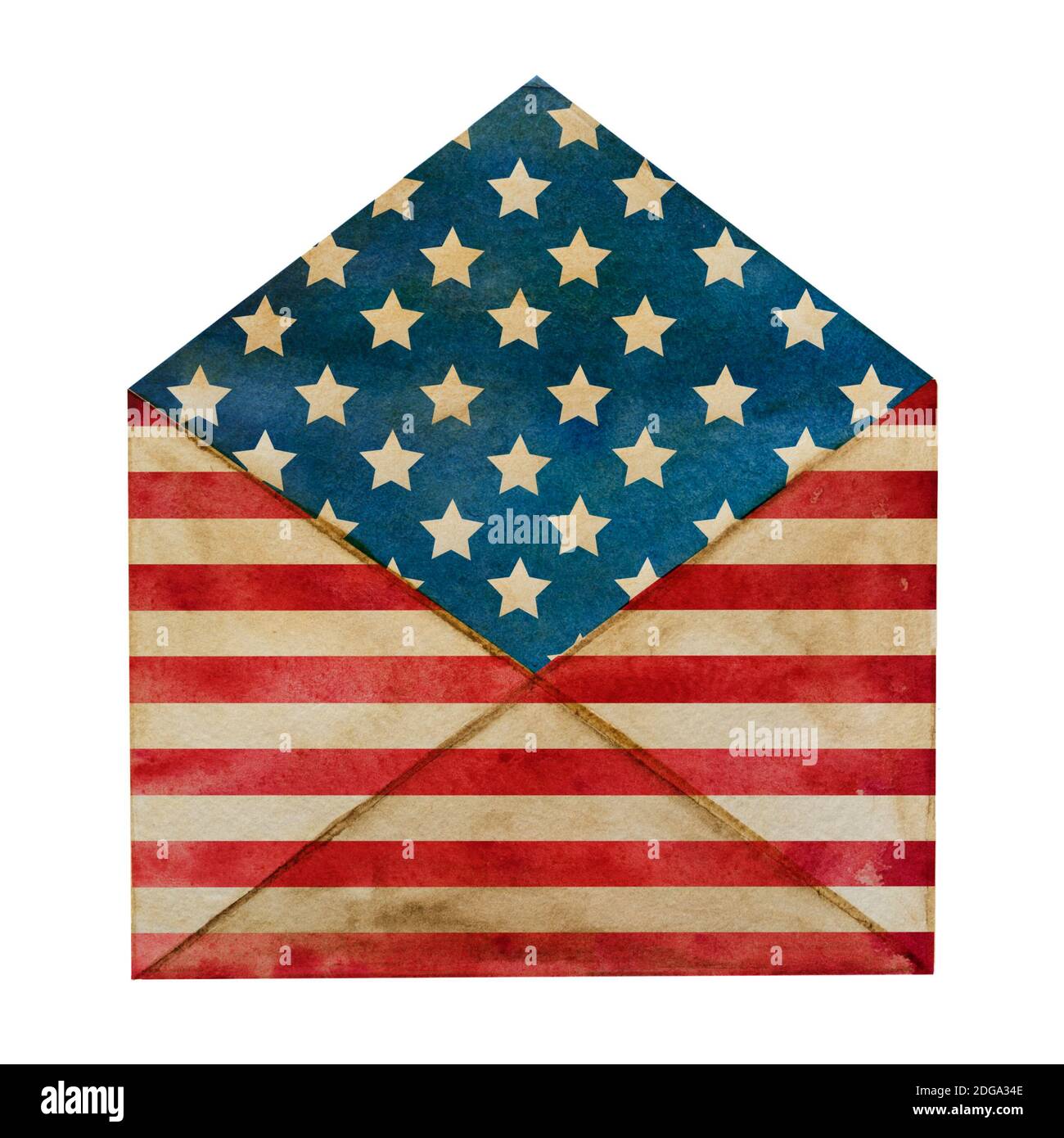 Beautiful postal envelope painted in the national colors of the ...