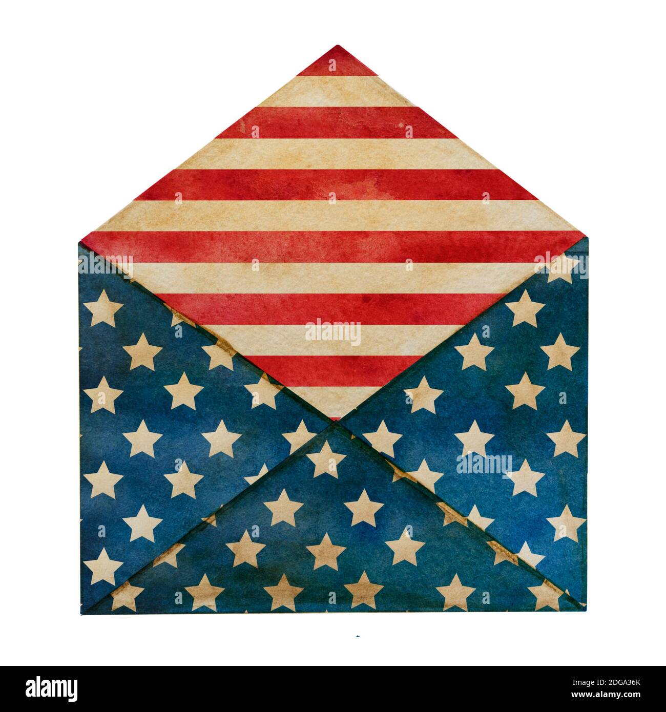Beautiful postal envelope painted in the national colors of the ...