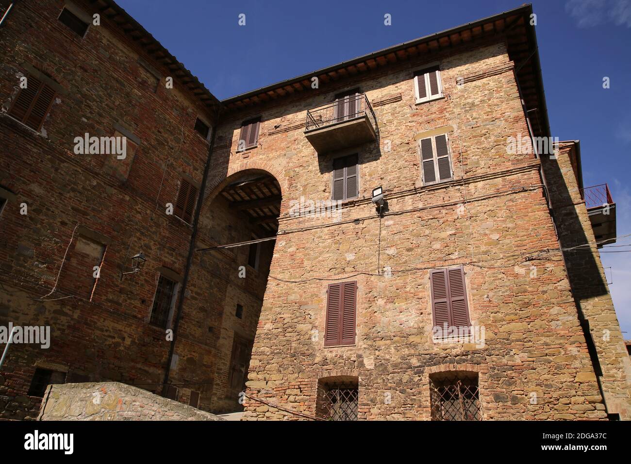 Medieval palaces in the town of Panicale in Umbria, Italy Stock Photo ...