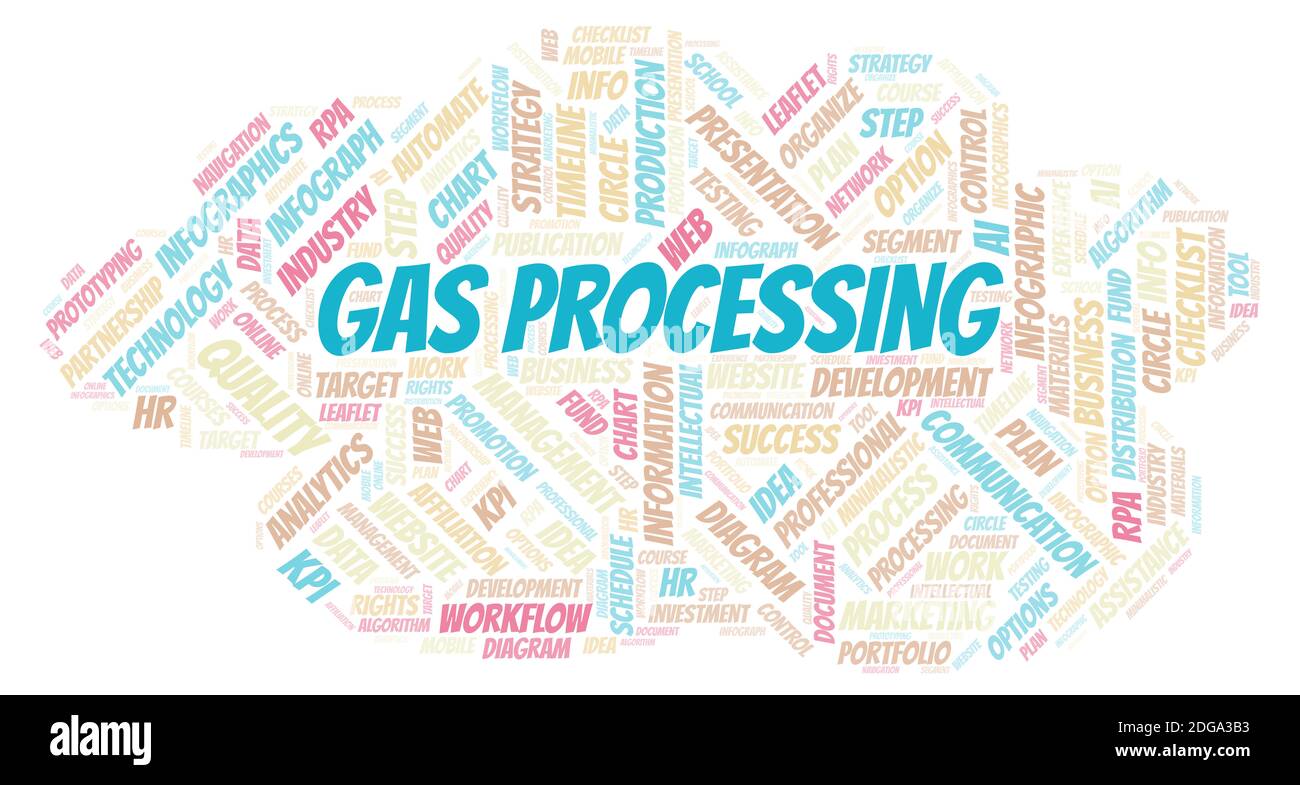 Gas Processing typography word cloud create with text only Stock Photo ...
