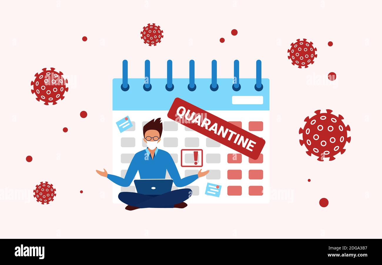 Self isolation during coronavirus pandemic quarantine concept vector ...