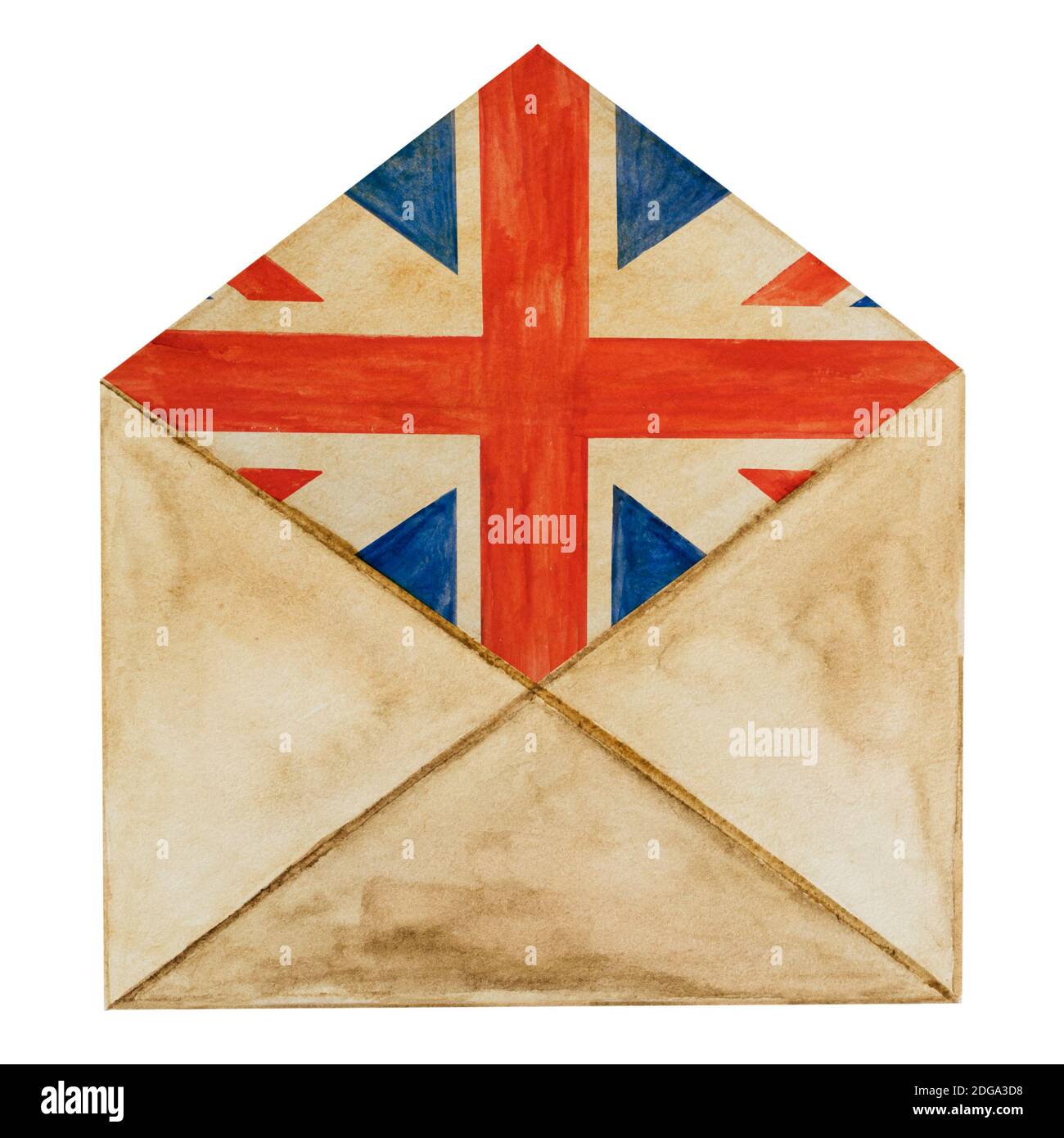 Beautiful postal envelope painted in the national colors of the flag of ...