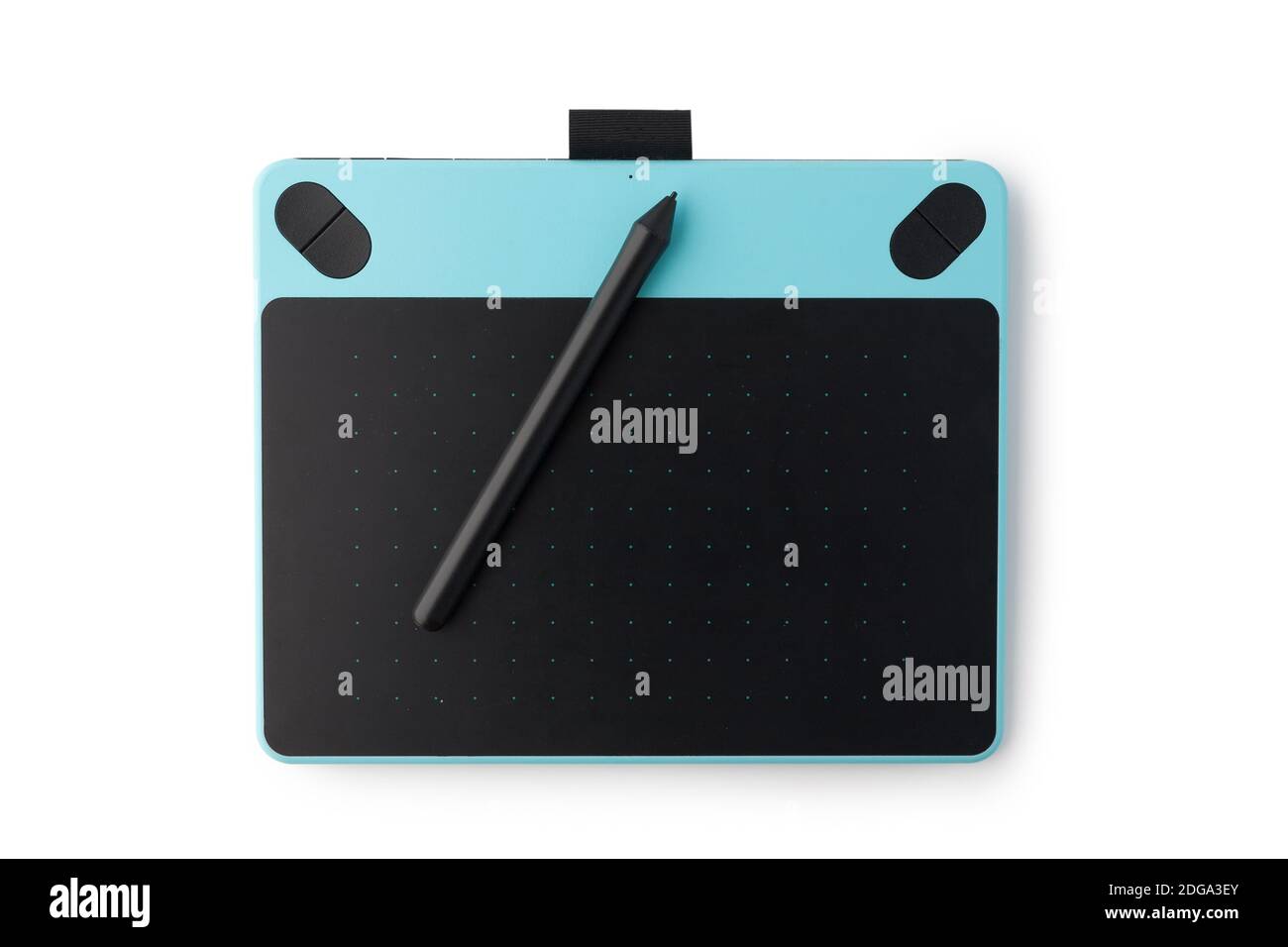 Graphic tablet isolated on white background top view flat lay Stock ...