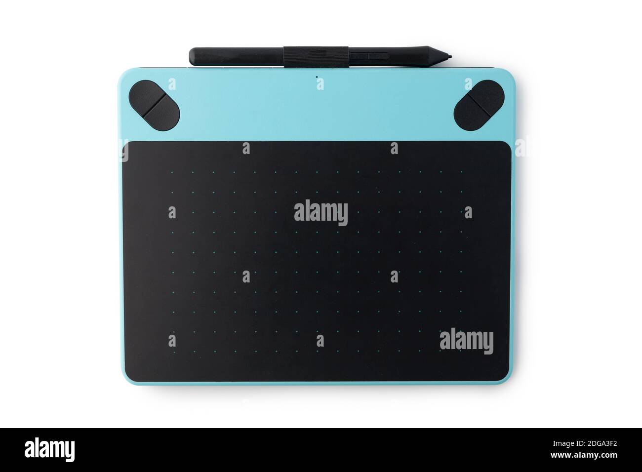 Graphic tablet isolated on white background top view flat lay Stock ...