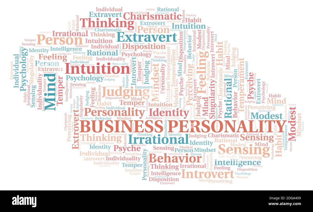 Business Personality typography word cloud create with text only Stock ...