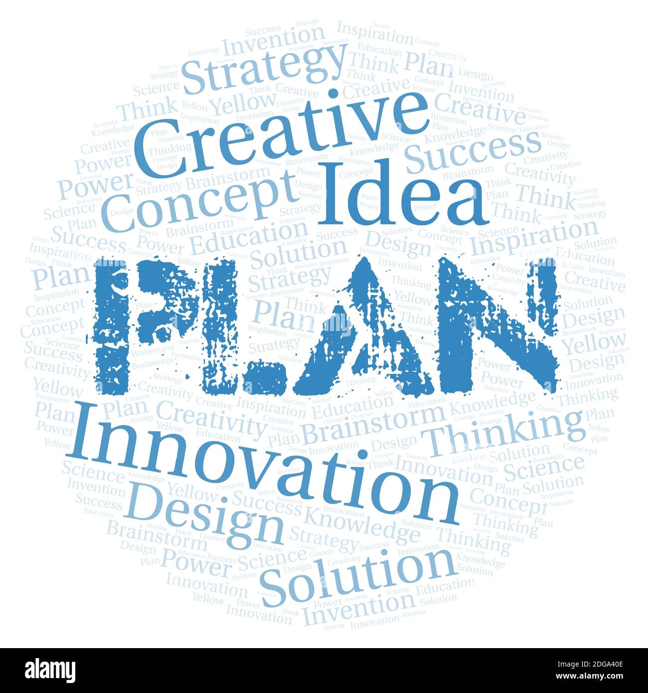 Plan typography word cloud create with text only Stock Photo - Alamy