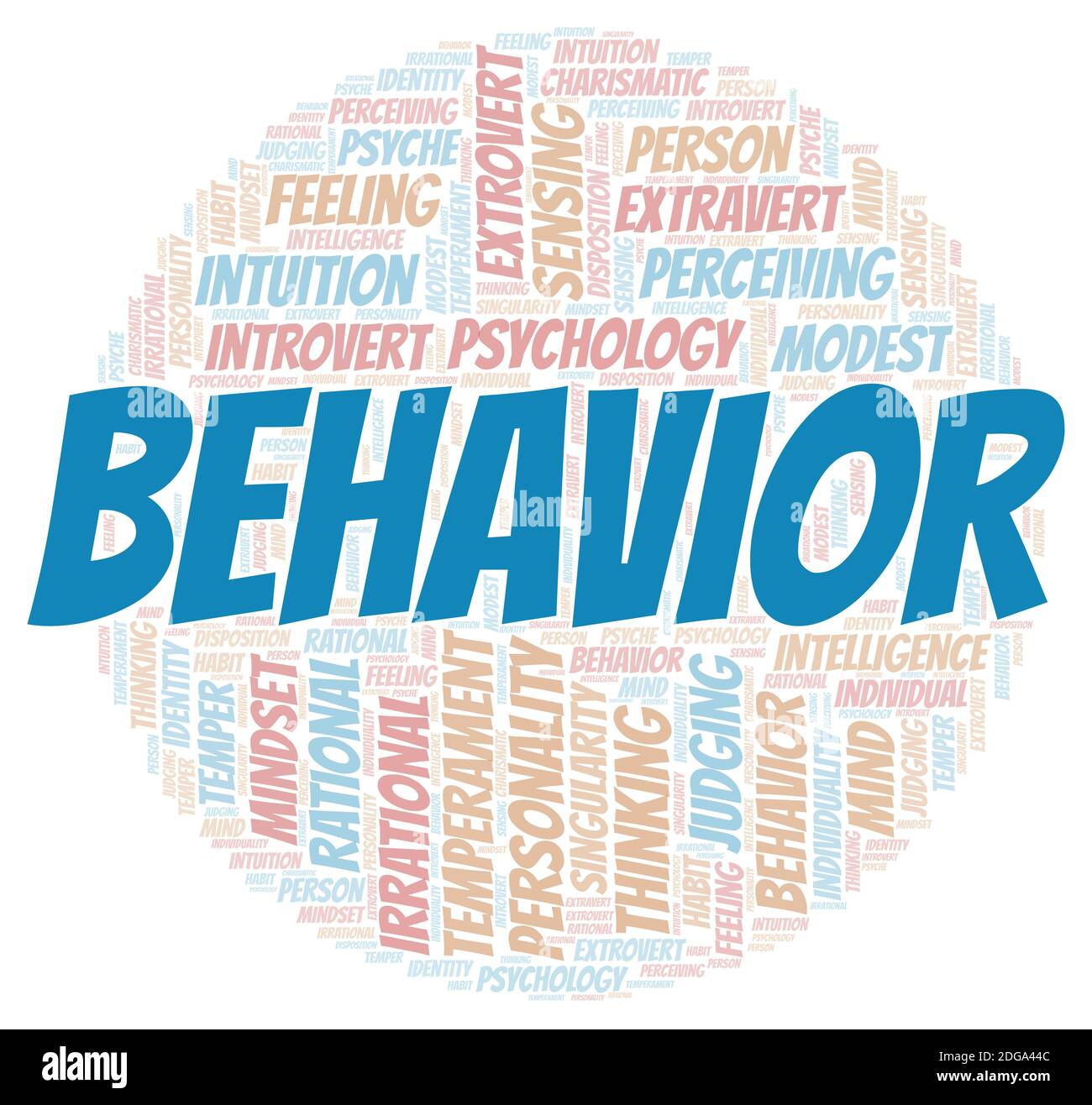 Behavior typography word cloud create with text only Stock Photo - Alamy