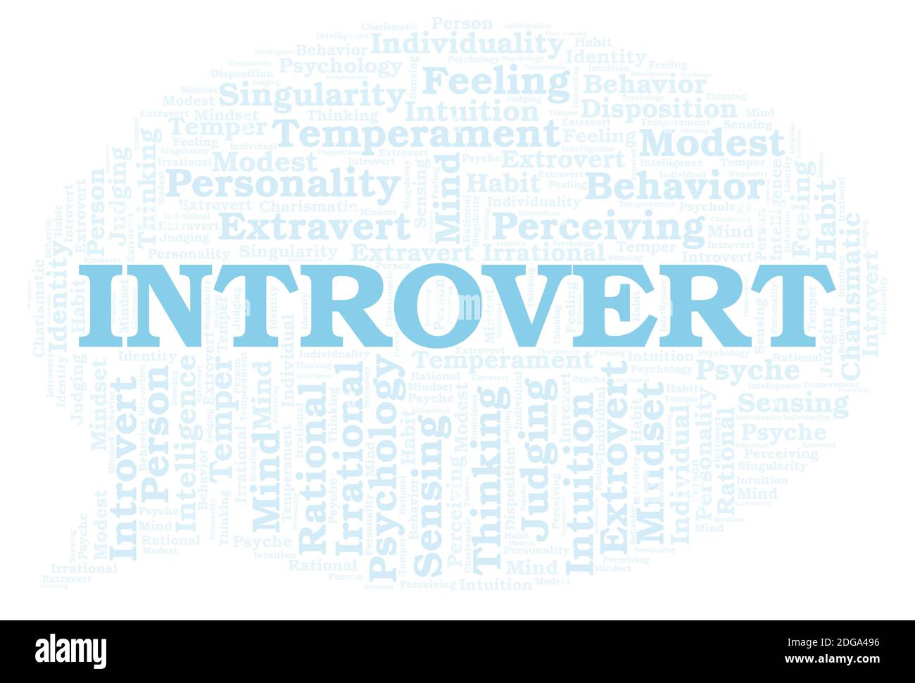 Introvert typography word cloud create with text only Stock Photo - Alamy