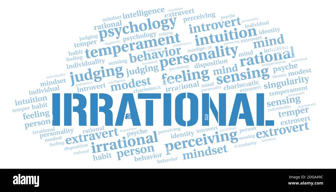 Irrational typography word cloud create with text only Stock Photo - Alamy