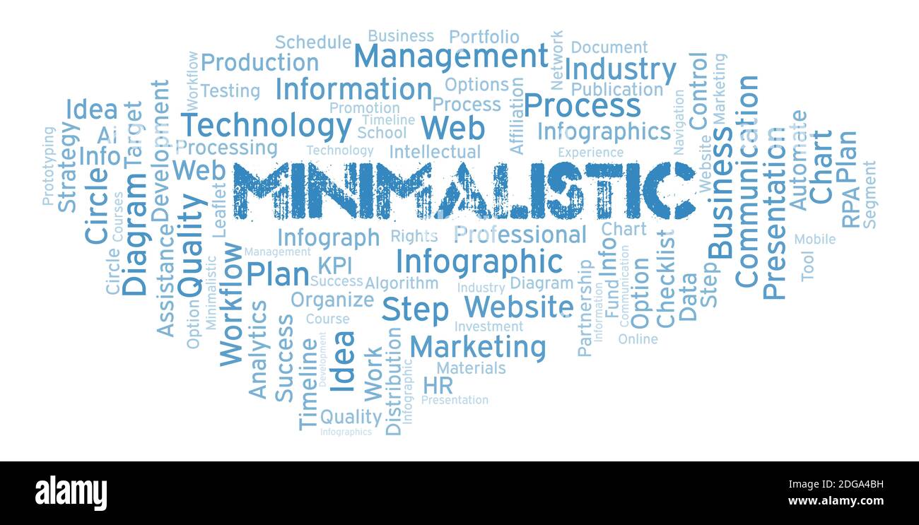 Minimalistic typography word cloud create with text only Stock Photo ...