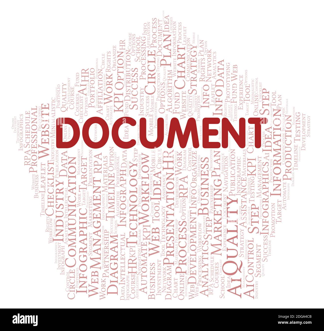 Document typography word cloud create with text only Stock Photo - Alamy