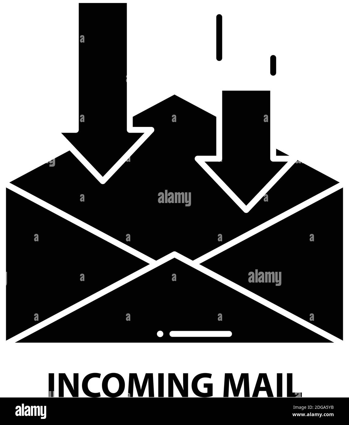 incoming mail icon, black vector sign with editable strokes, concept ...