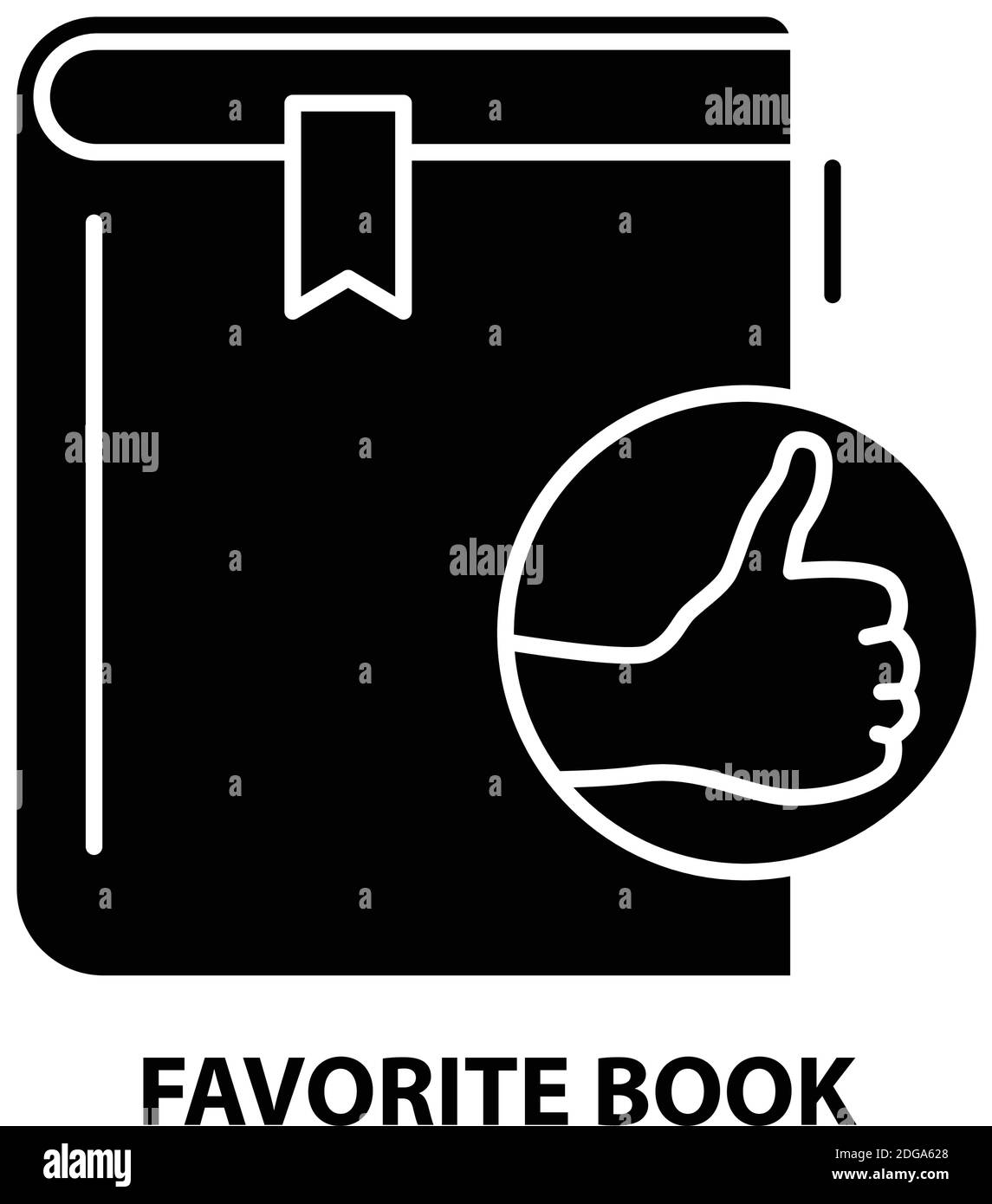 favorite book icon, black vector sign with editable strokes, concept ...