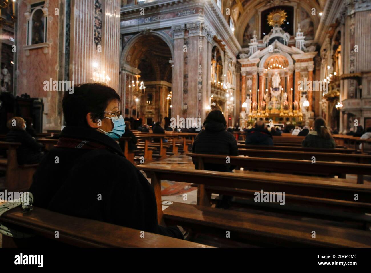 Believer wearing protective masks are social distancing in church New ...