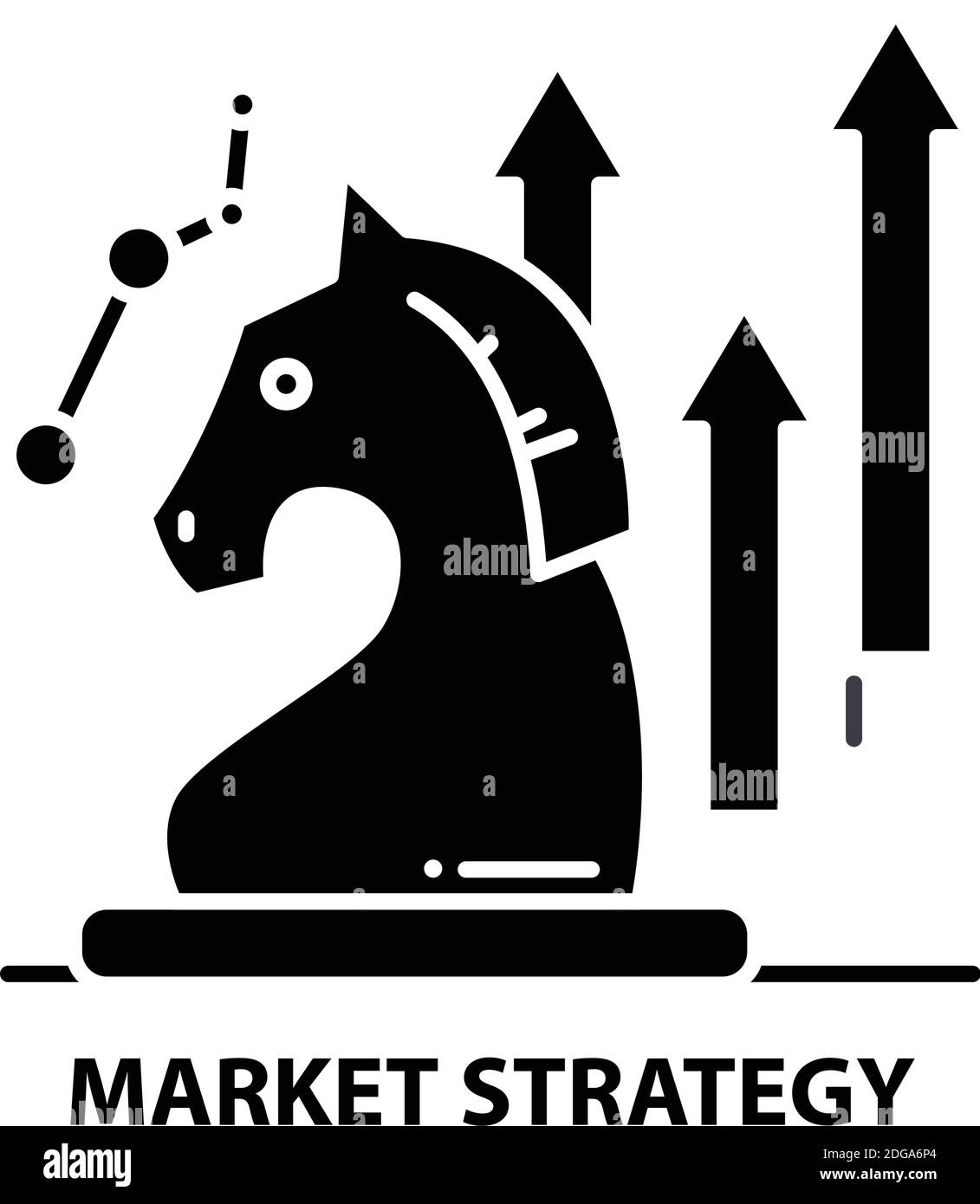 market strategy icon, black vector sign with editable strokes, concept ...