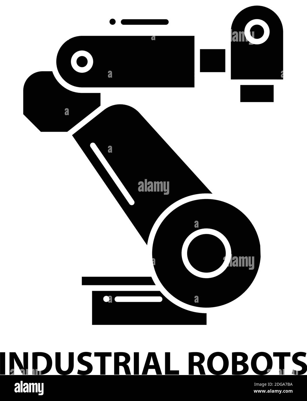 industrial robots icon, black vector sign with editable strokes ...
