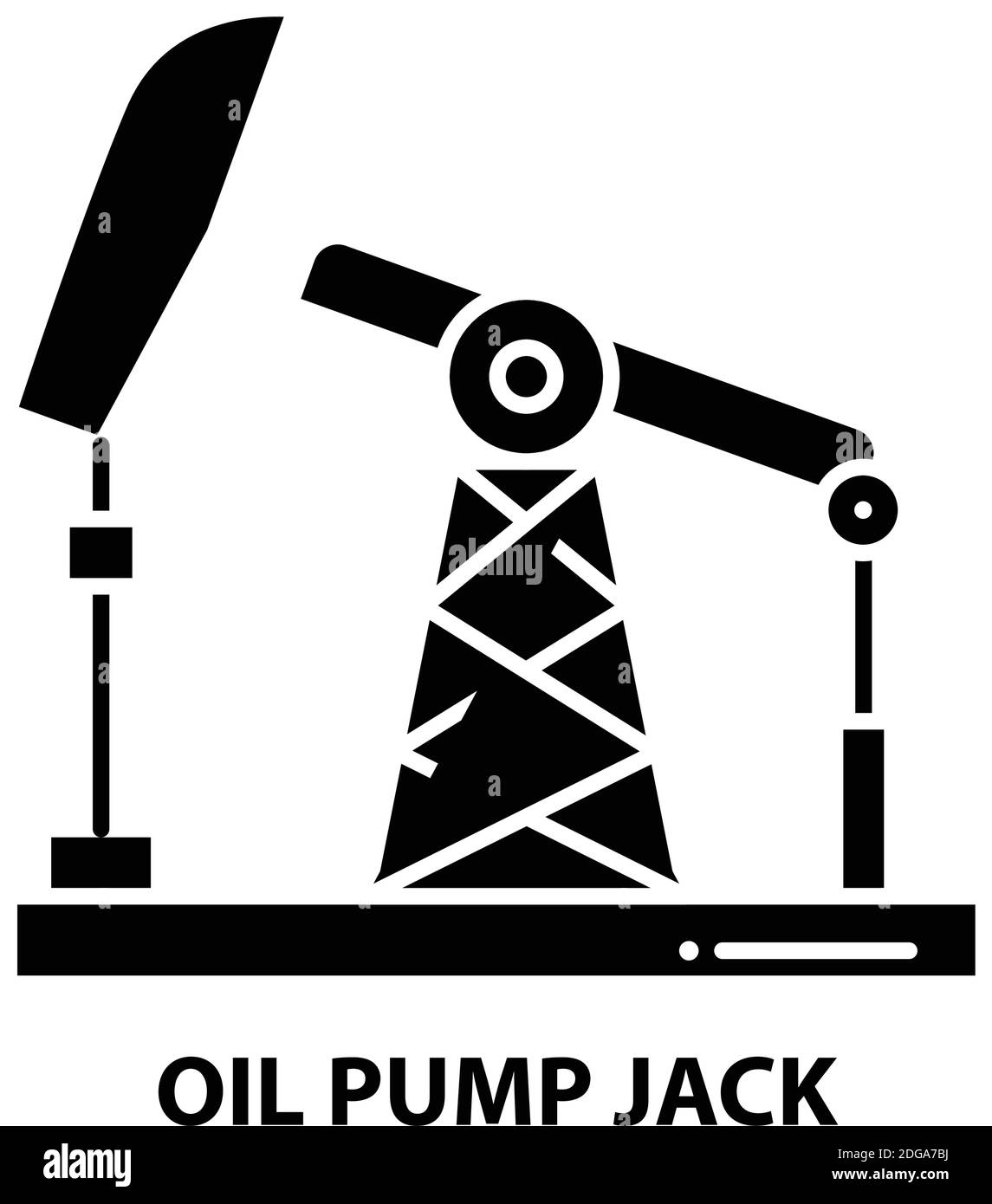 oil pump jack icon, black vector sign with editable strokes, concept ...