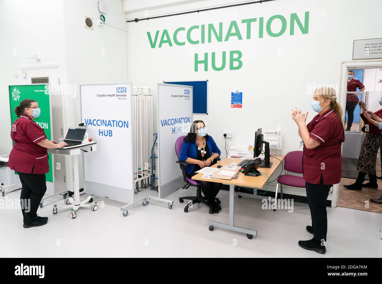 The Vaccination Hub at Croydon University Hospital, south London, on ...
