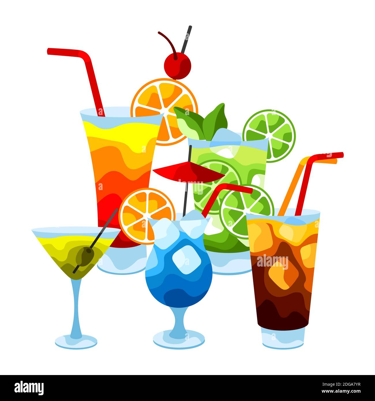 Background with alcohol cocktails Stock Vector Image & Art - Alamy