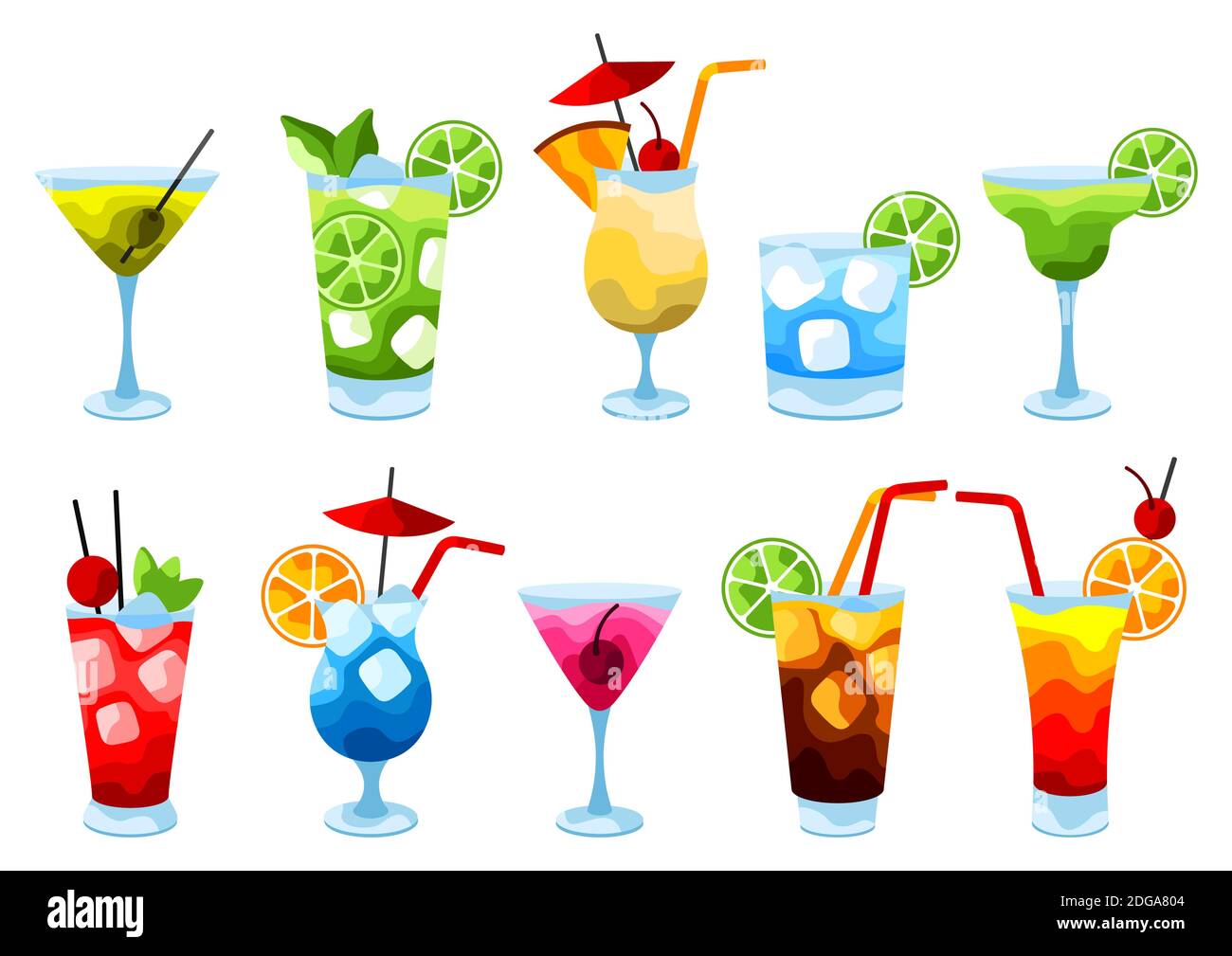Alcohol cocktails icon set Stock Vector Image & Art - Alamy