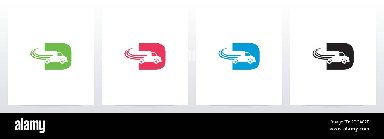 Transport Truck On Letter Logo Design D Stock Vector Image & Art - Alamy