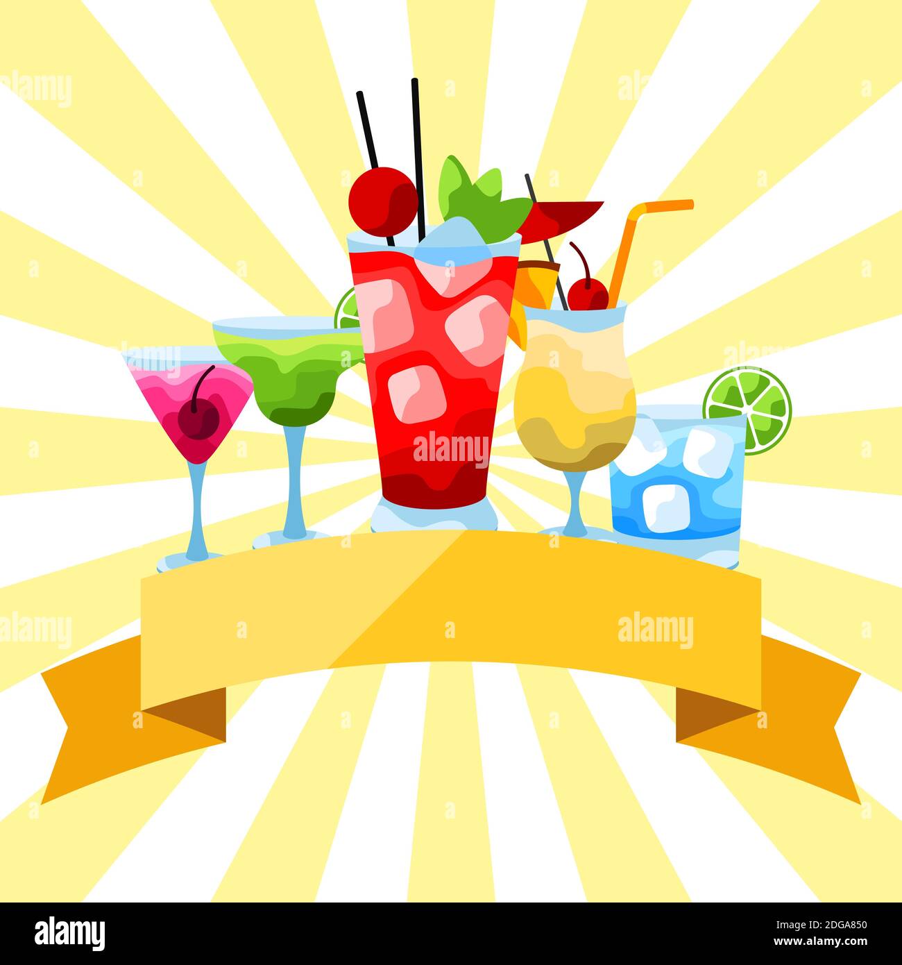 Background with alcohol cocktails Stock Vector Image & Art - Alamy