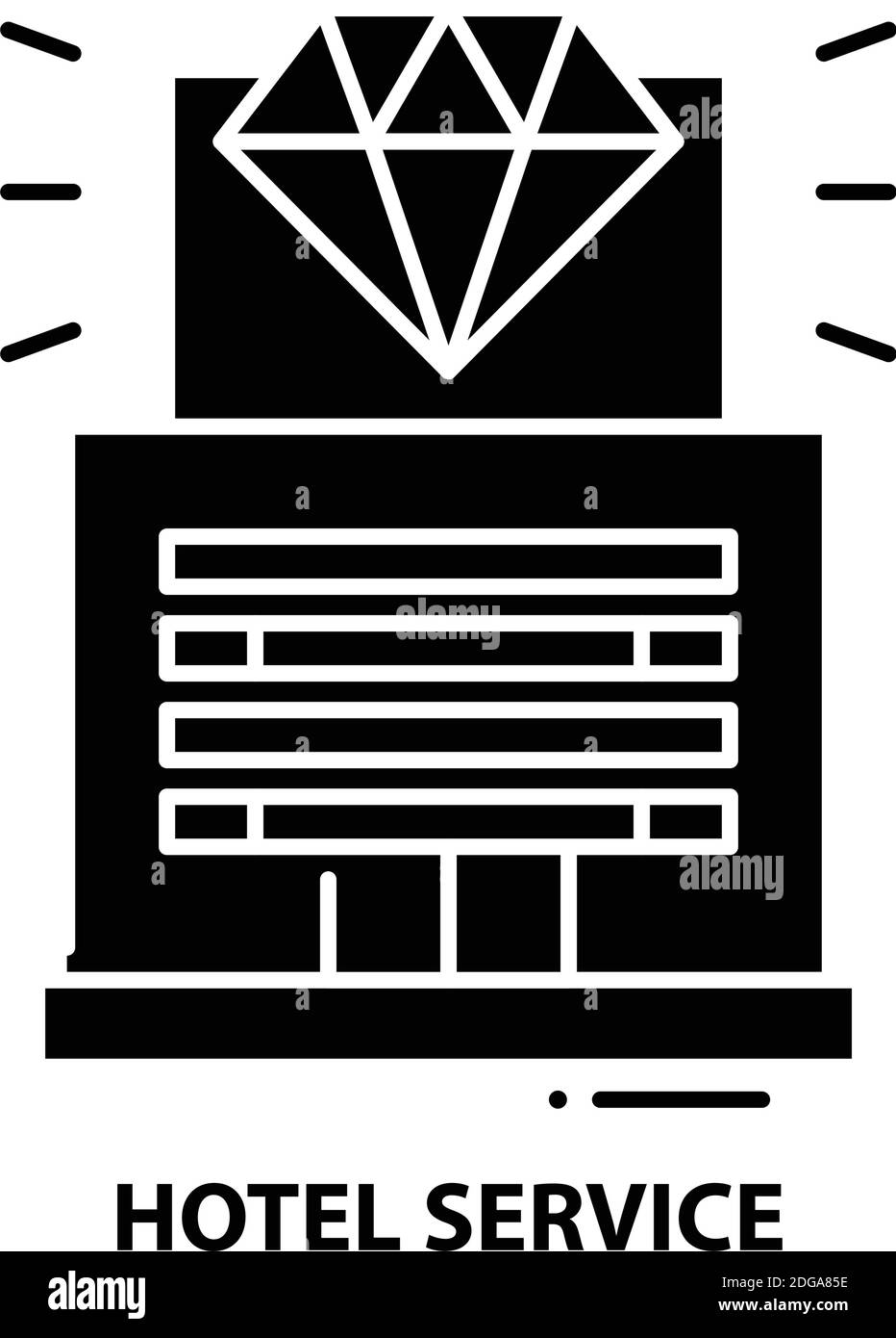 hotel service icon, black vector sign with editable strokes, concept ...