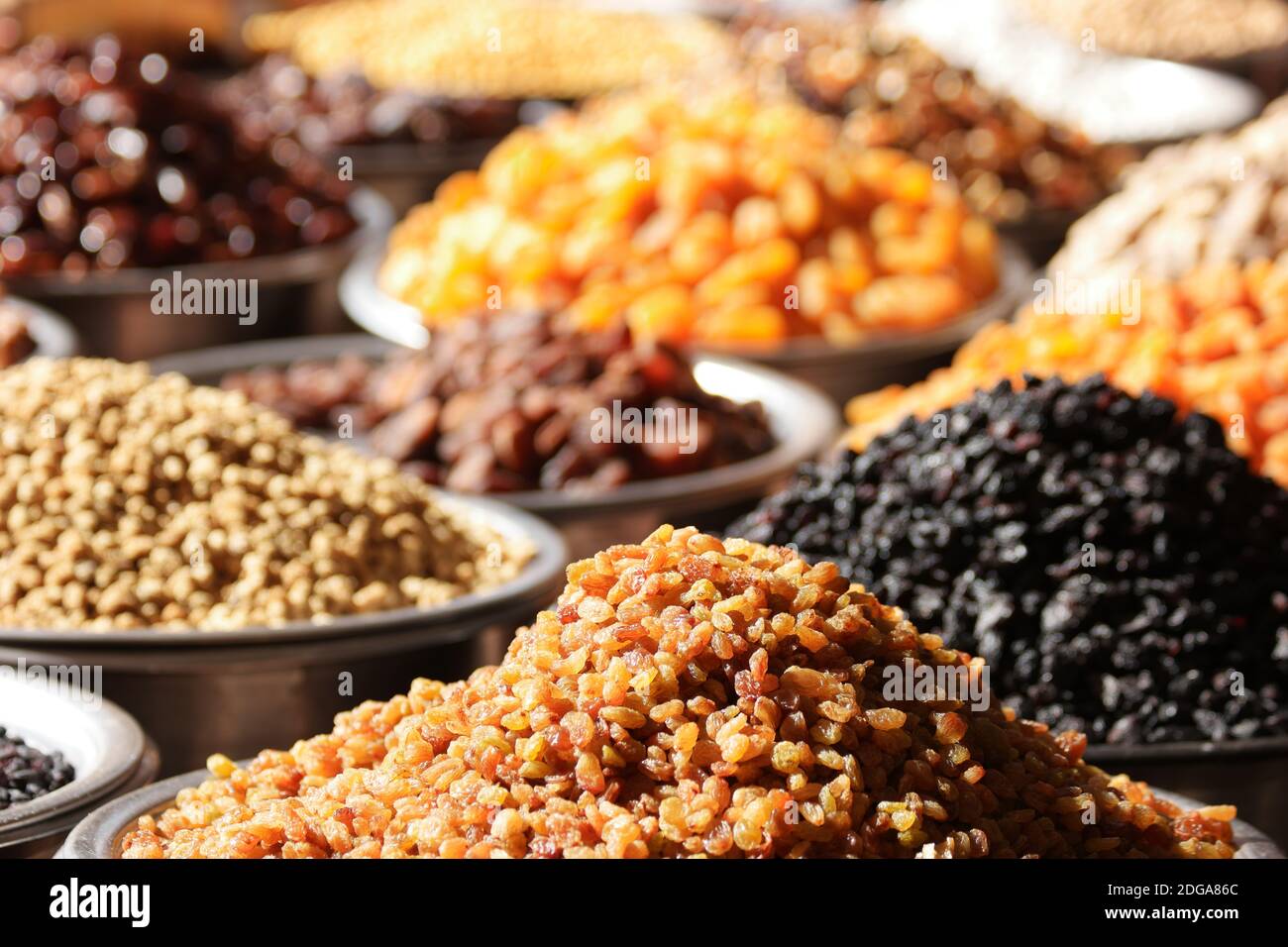 Various types of dried fruits at farmers market Stock Photo - Alamy