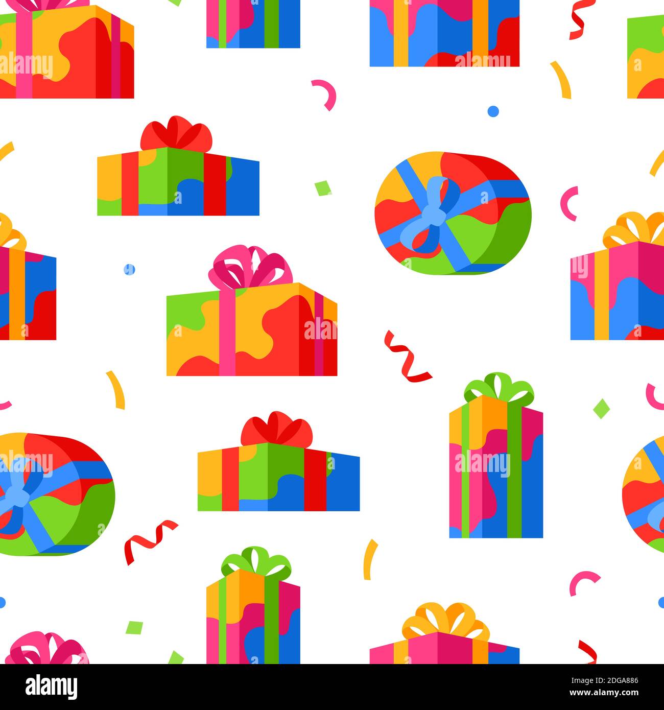 Bright confetti gift boxes Stock Vector Images - Alamy