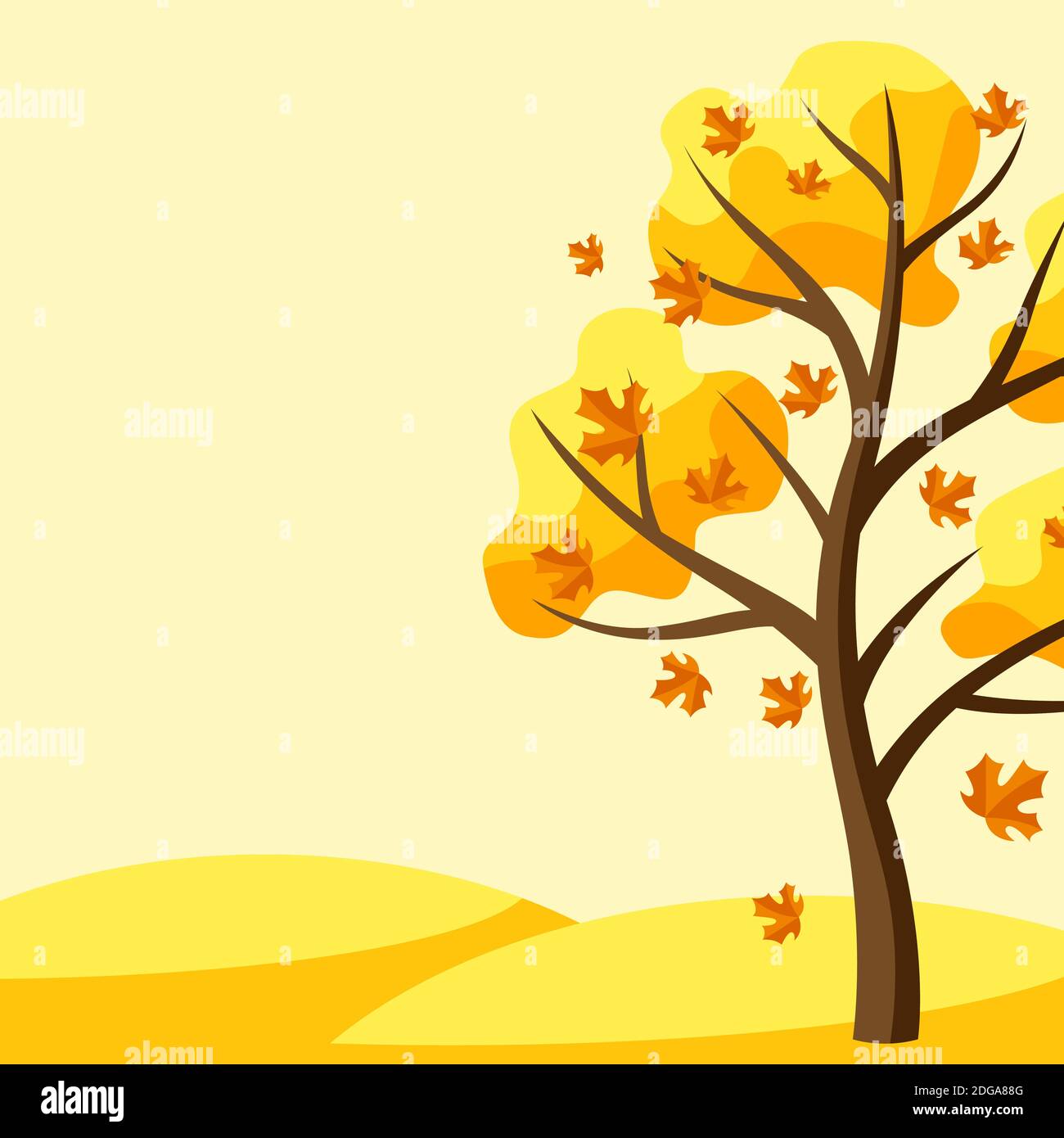 Autumn background with tree Stock Vector Image & Art - Alamy