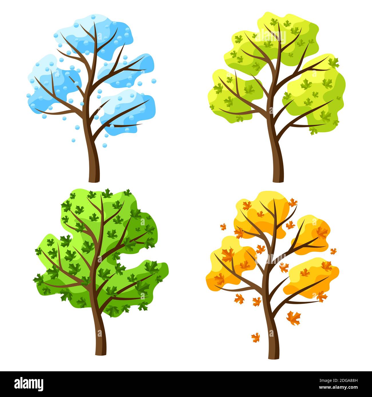 Autumn park trees green yellow Cut Out Stock Images & Pictures - Alamy