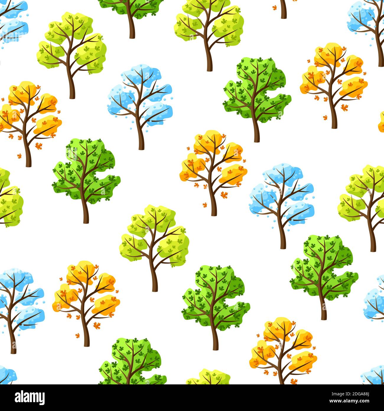 Four seasons trees pattern Stock Vector Image & Art - Alamy