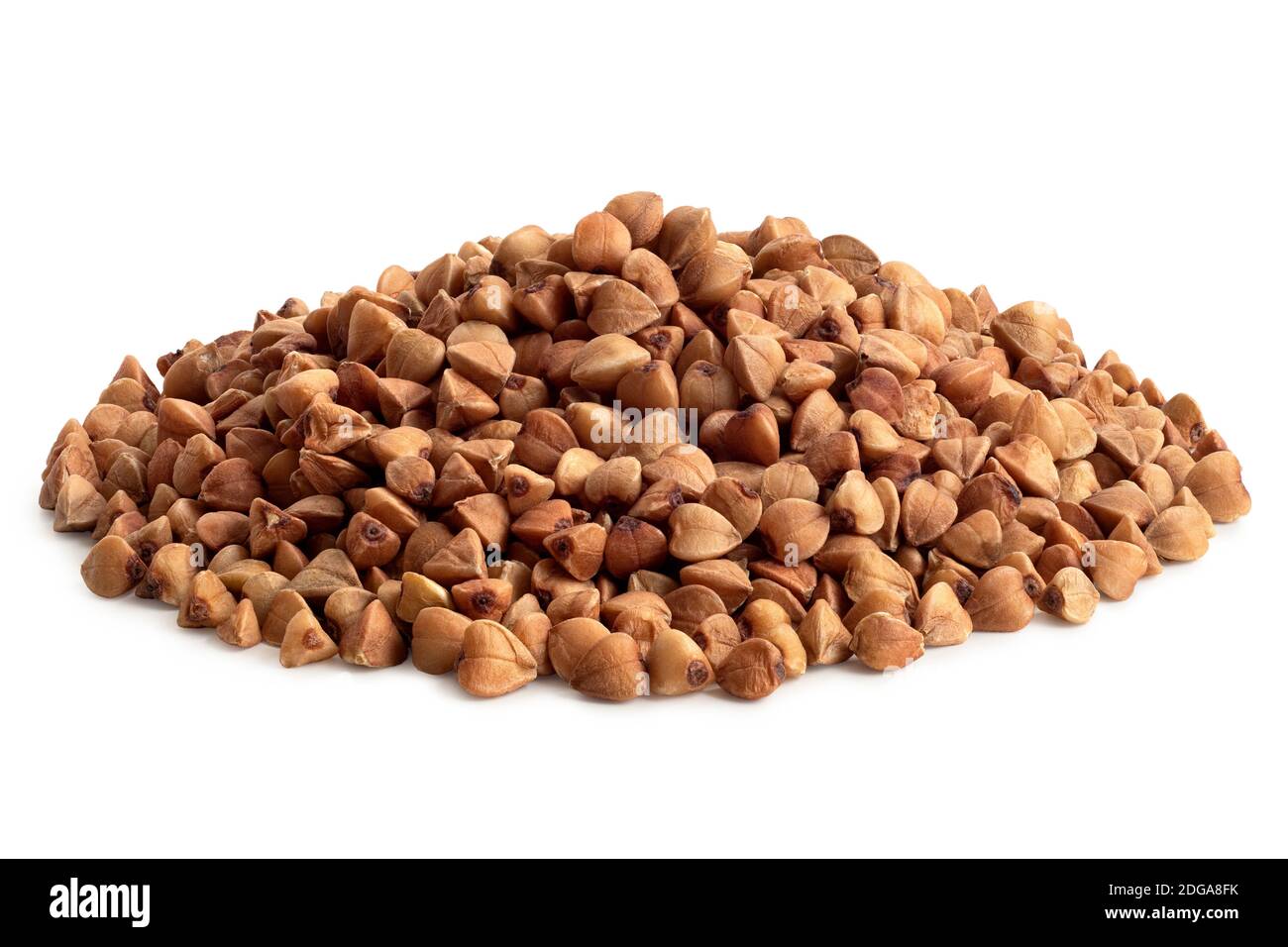 Pile of raw toasted buckwheat isolated on white Stock Photo - Alamy