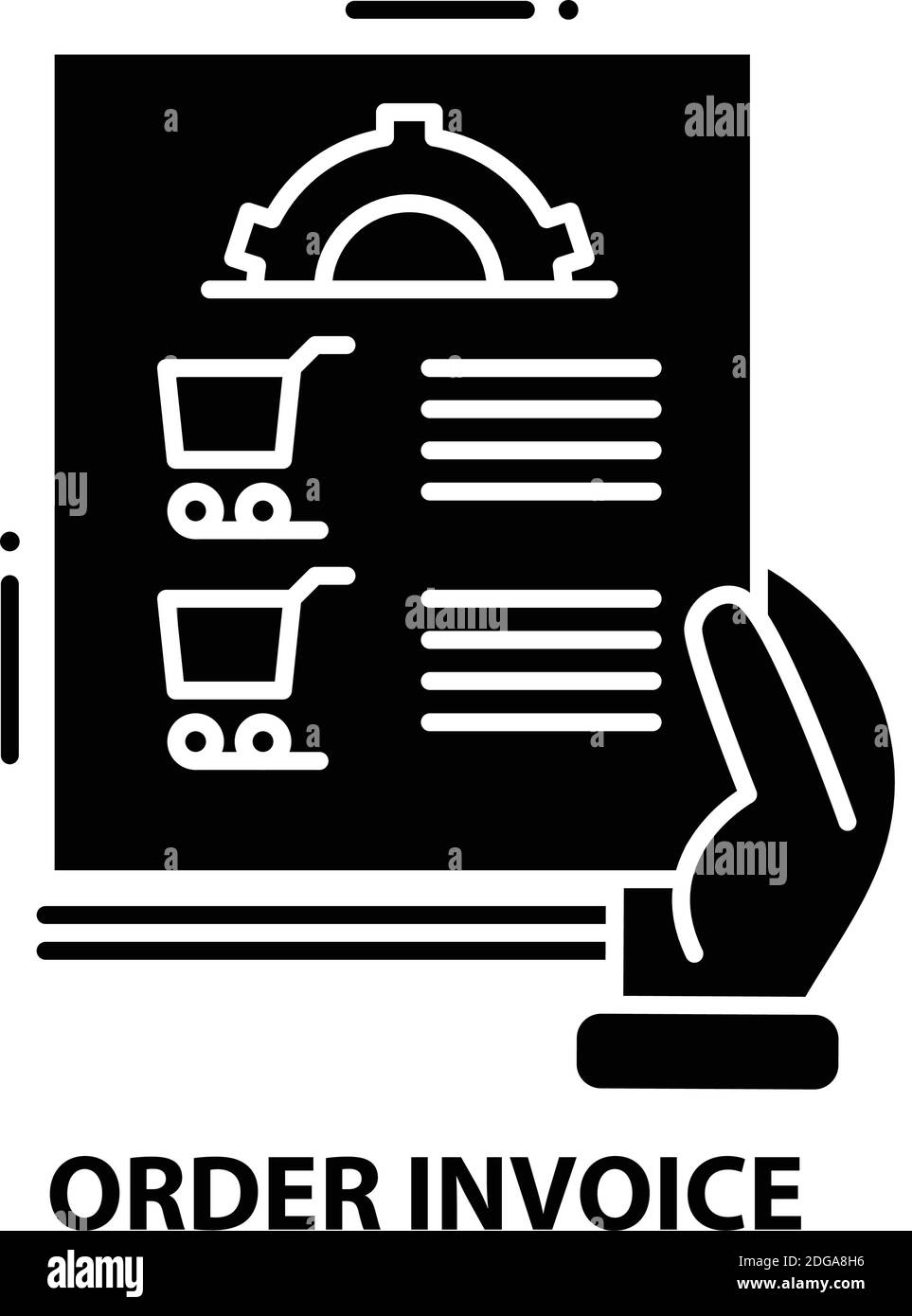 order invoice icon, black vector sign with editable strokes, concept ...