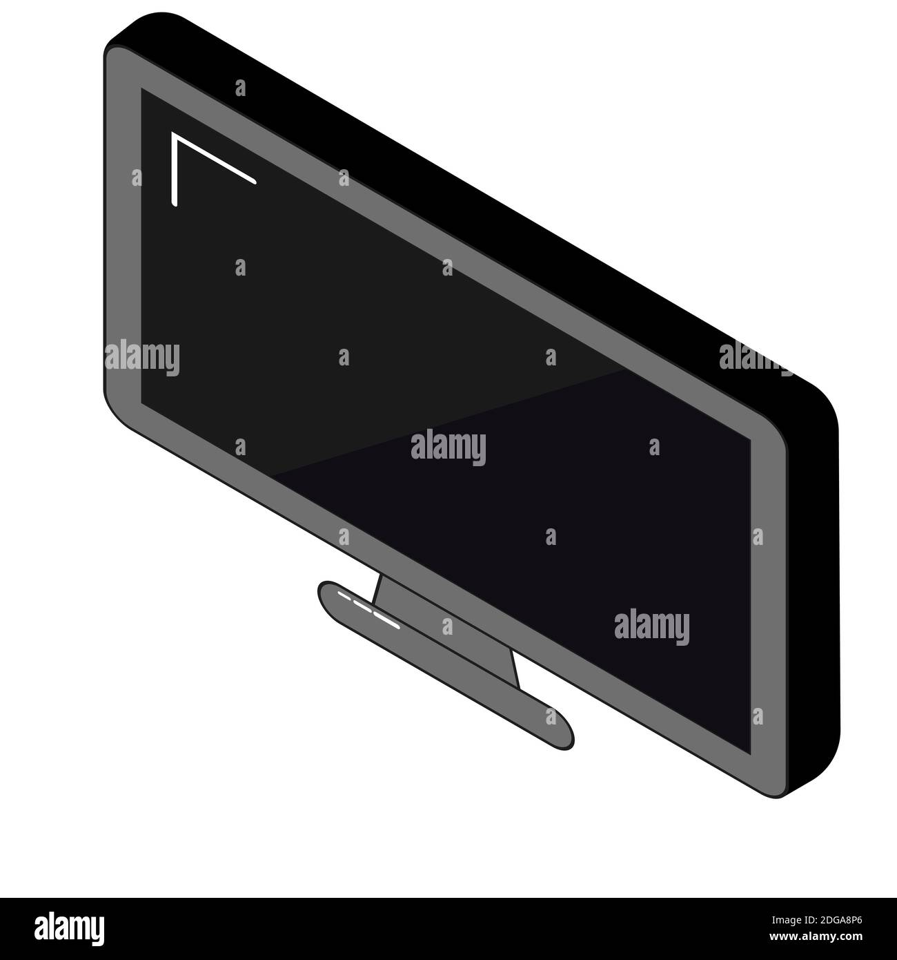 Computer monitor icon in isometric. In cartoon style isolated on white ...