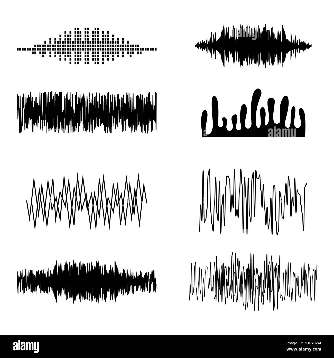 Sound Wave Vector Black And White