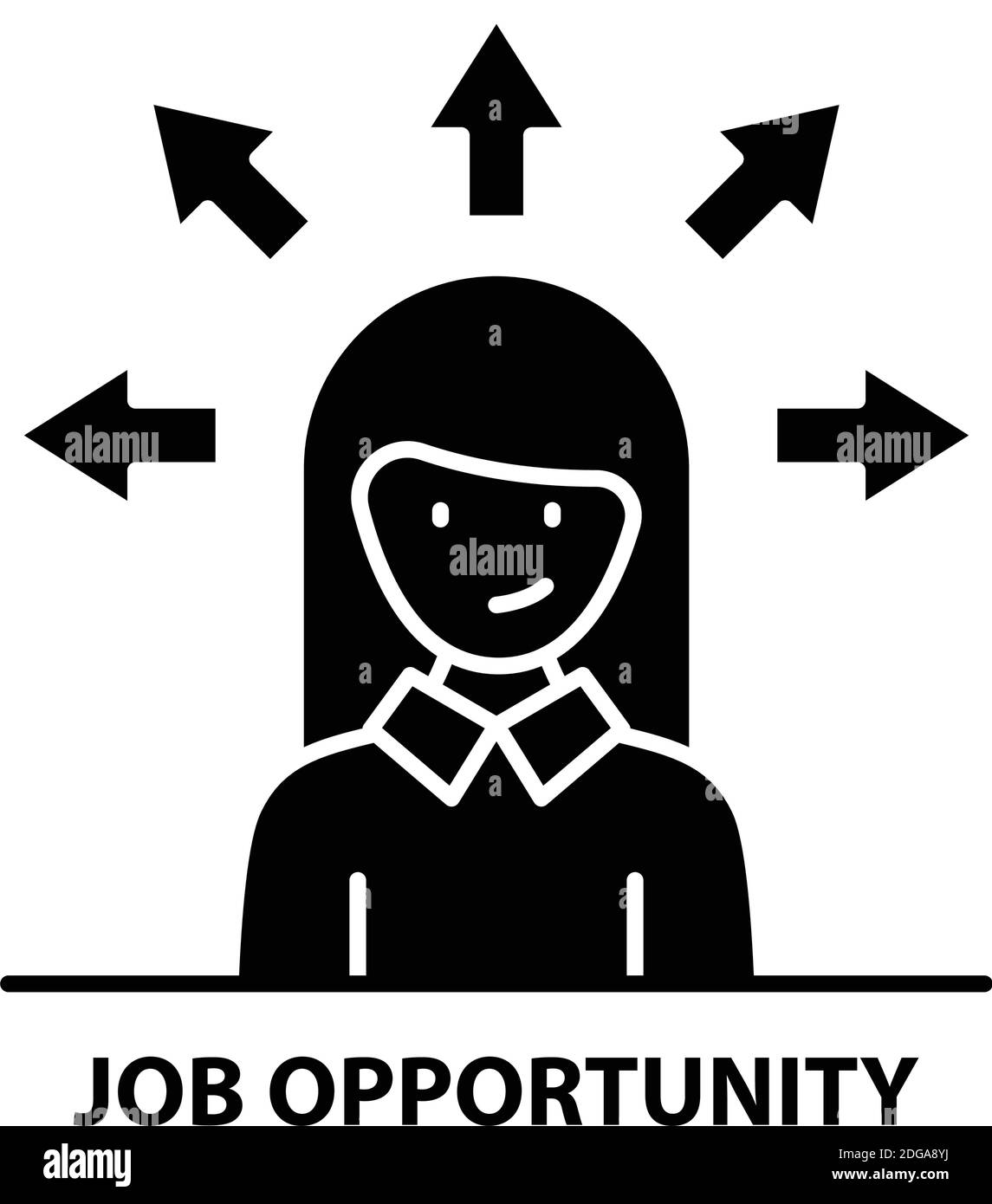 job opportunity icon, black vector sign with editable strokes, concept ...