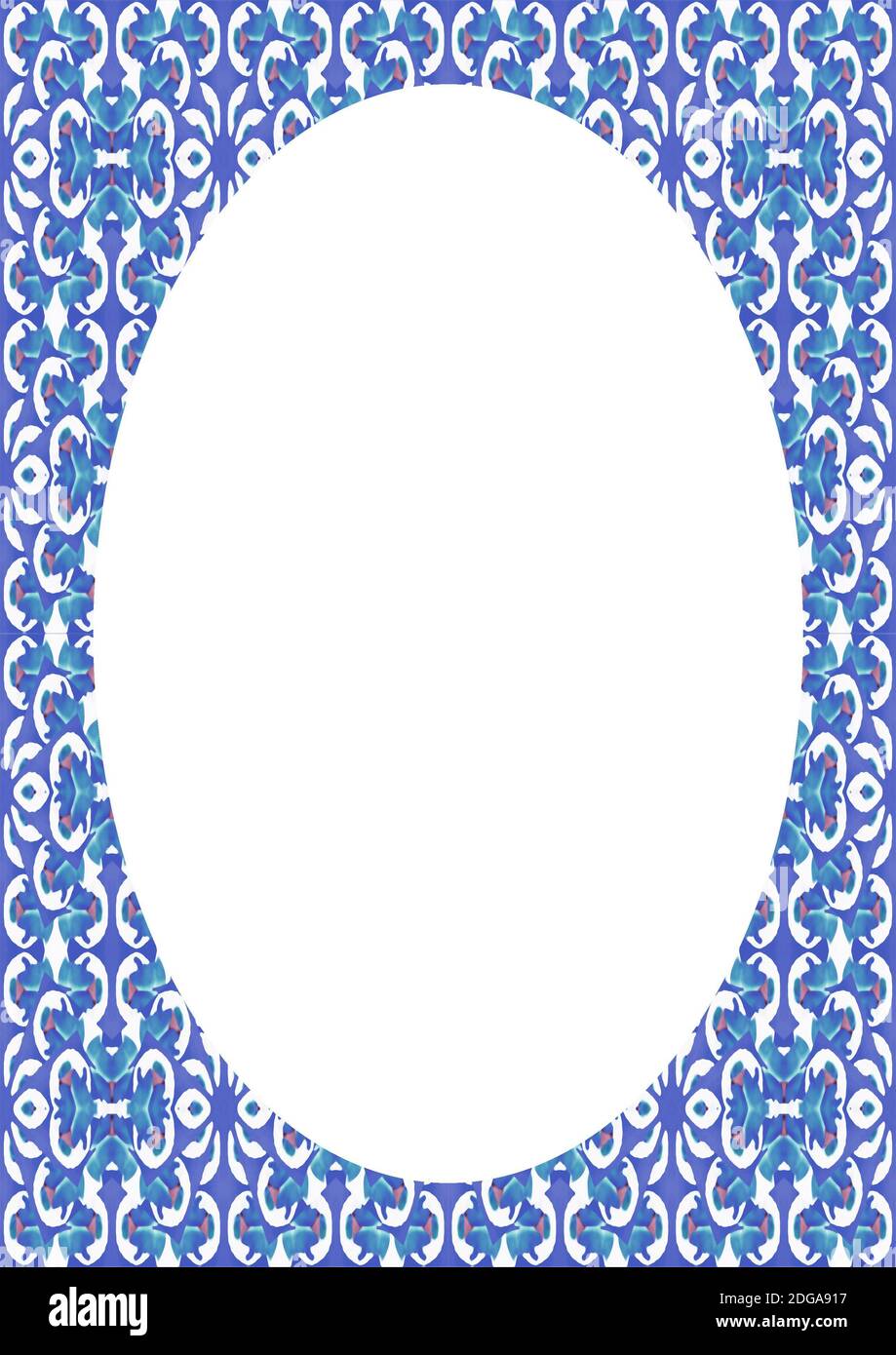 White Frame with Decorated Colored Round Borders Stock Photo - Alamy