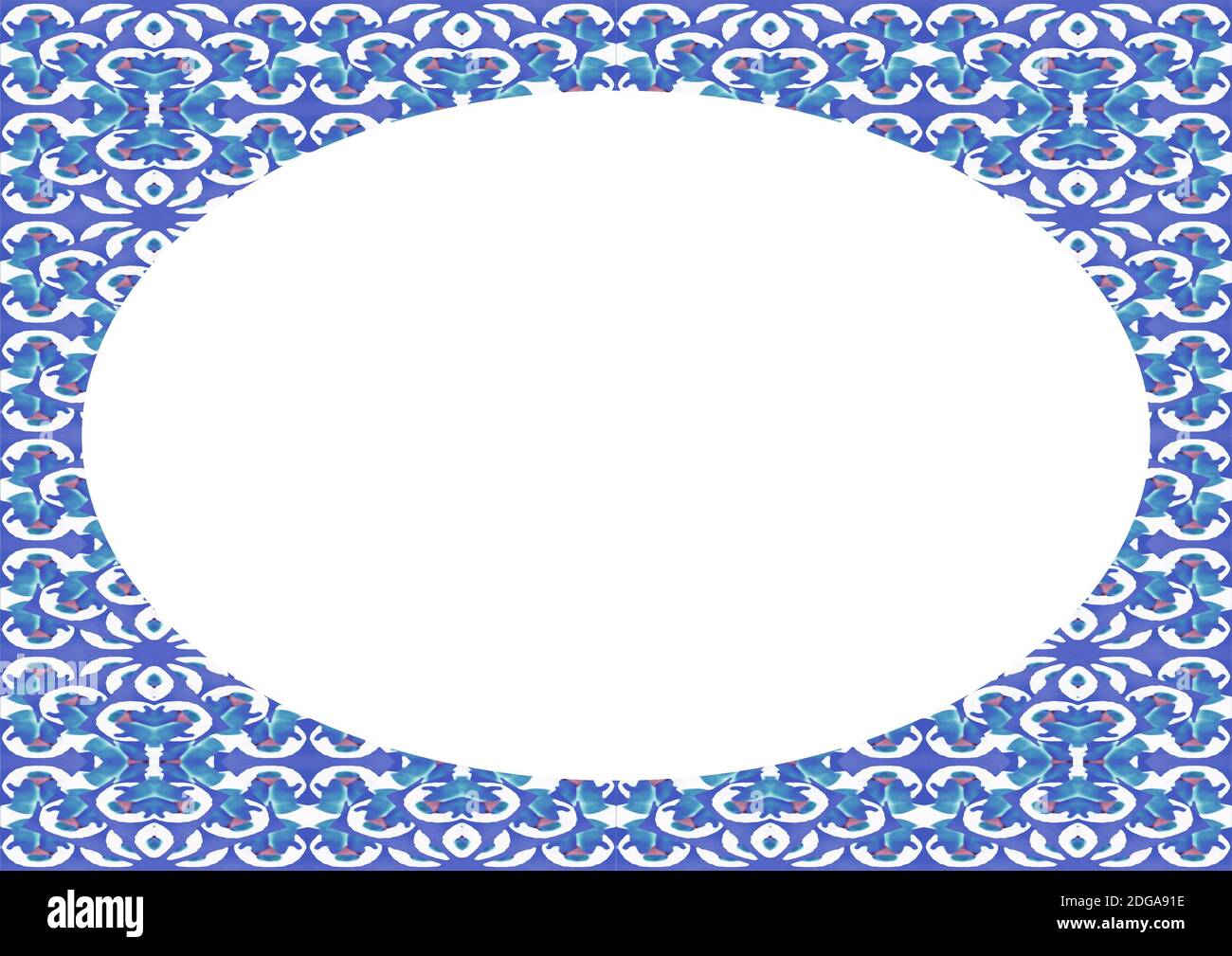 White Landscape Frame with Decorated Colored Round Borders Stock Photo ...