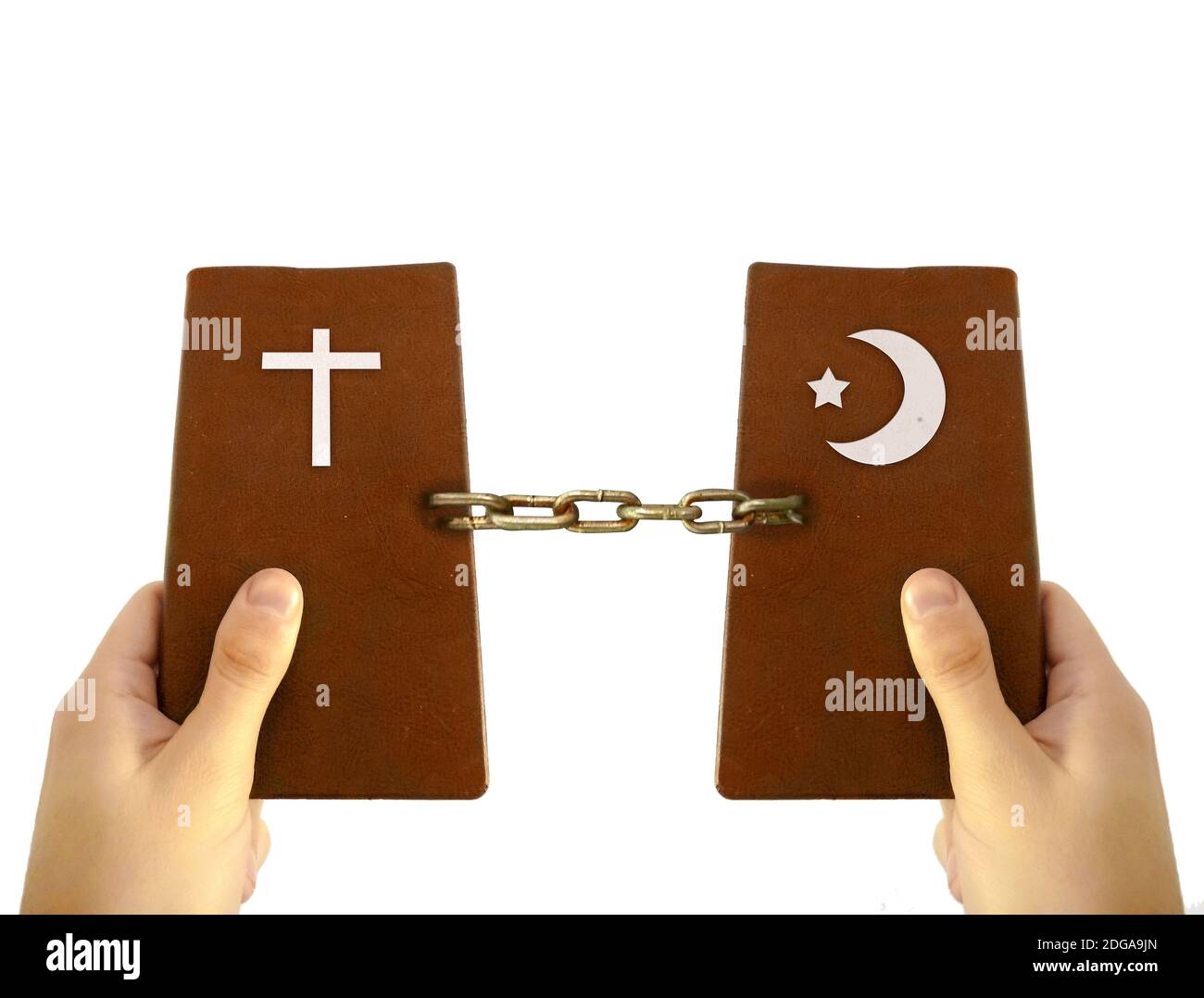Christian and Islamic Religion Agreement Concept Design Stock Photo - Alamy