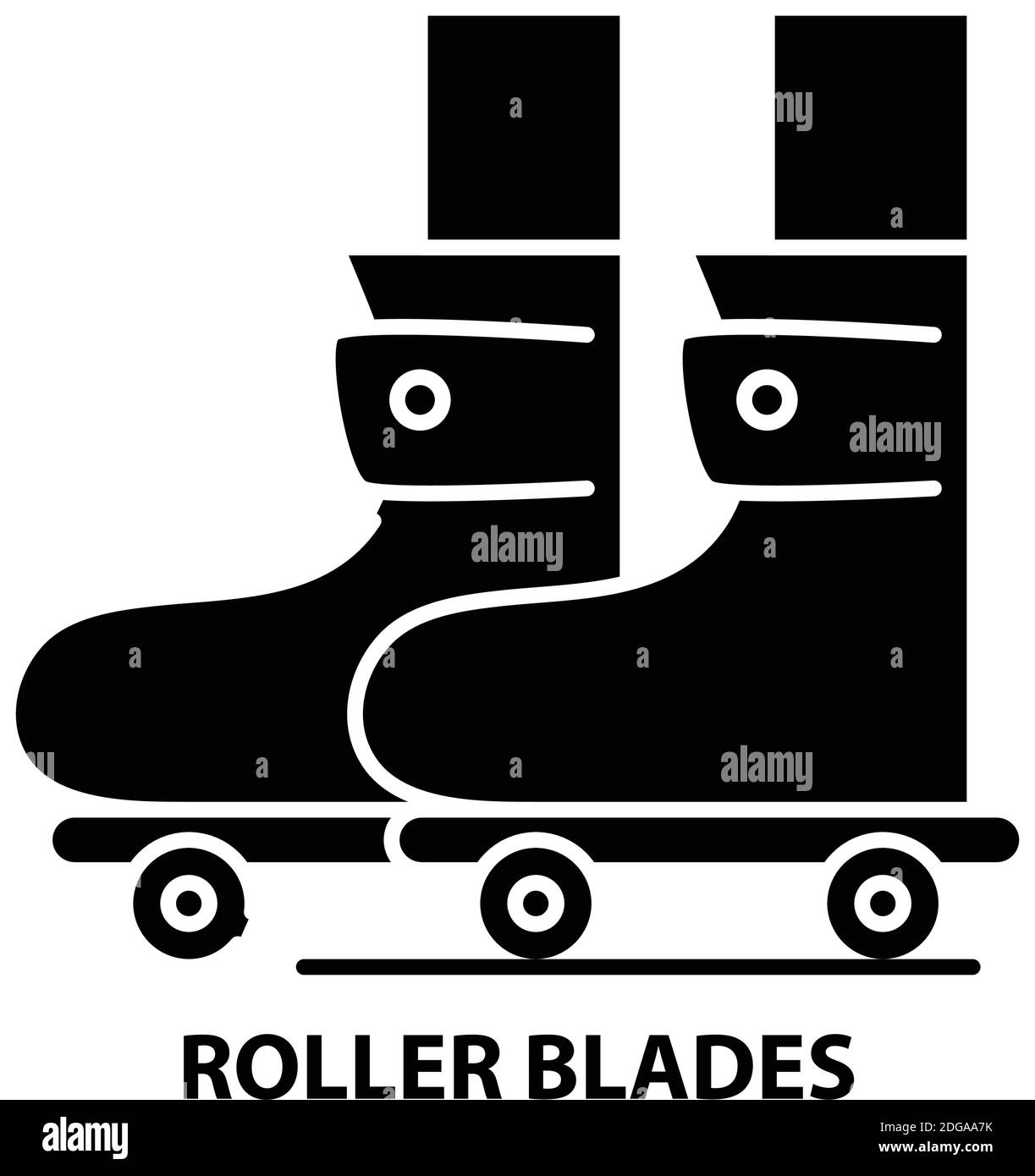 roller blades icon, black vector sign with editable strokes, concept ...