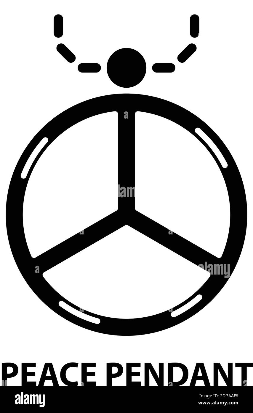 peace pendant icon, black vector sign with editable strokes, concept ...
