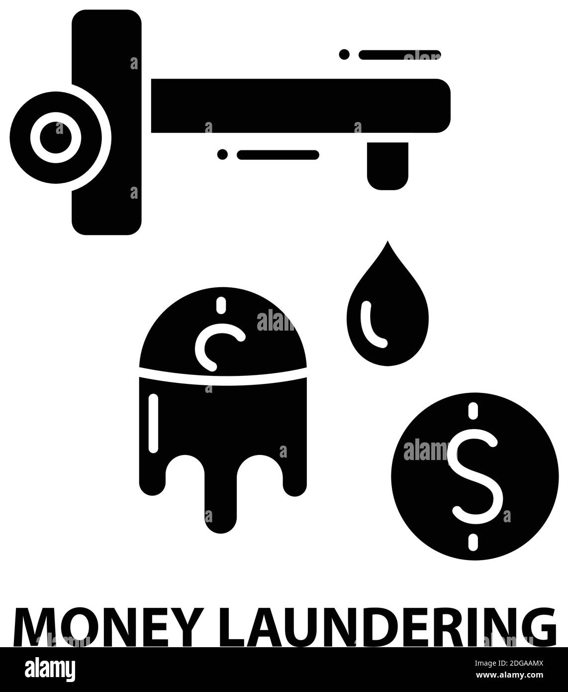 money laundering symbol icon, black vector sign with editable strokes ...