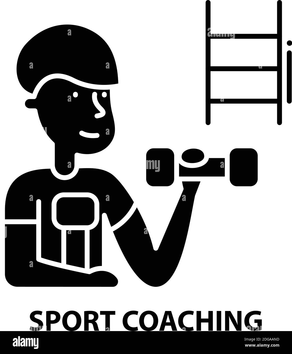 sport coaching icon, black vector sign with editable strokes, concept ...