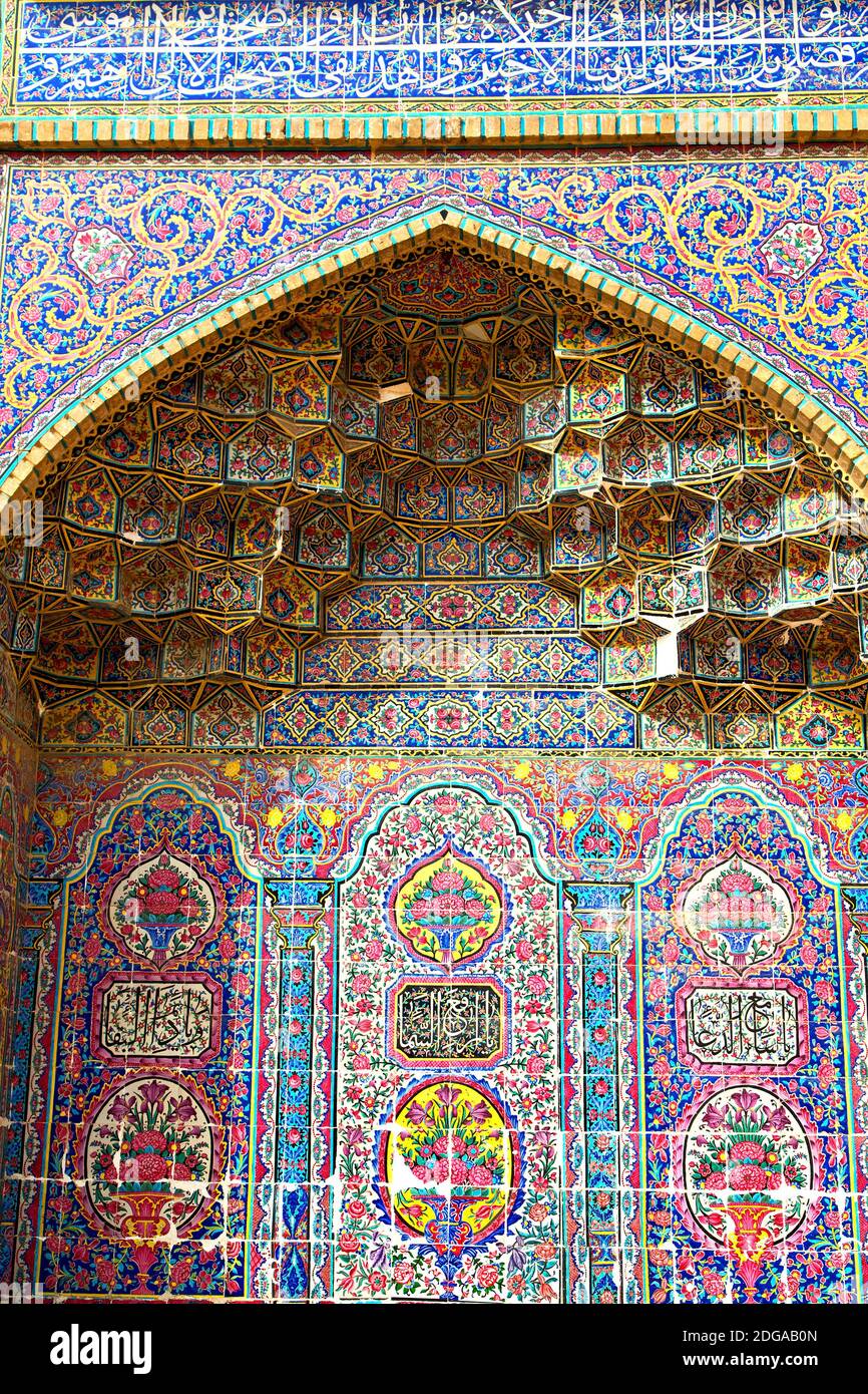 In iran the old decorative tiles Stock Photo - Alamy