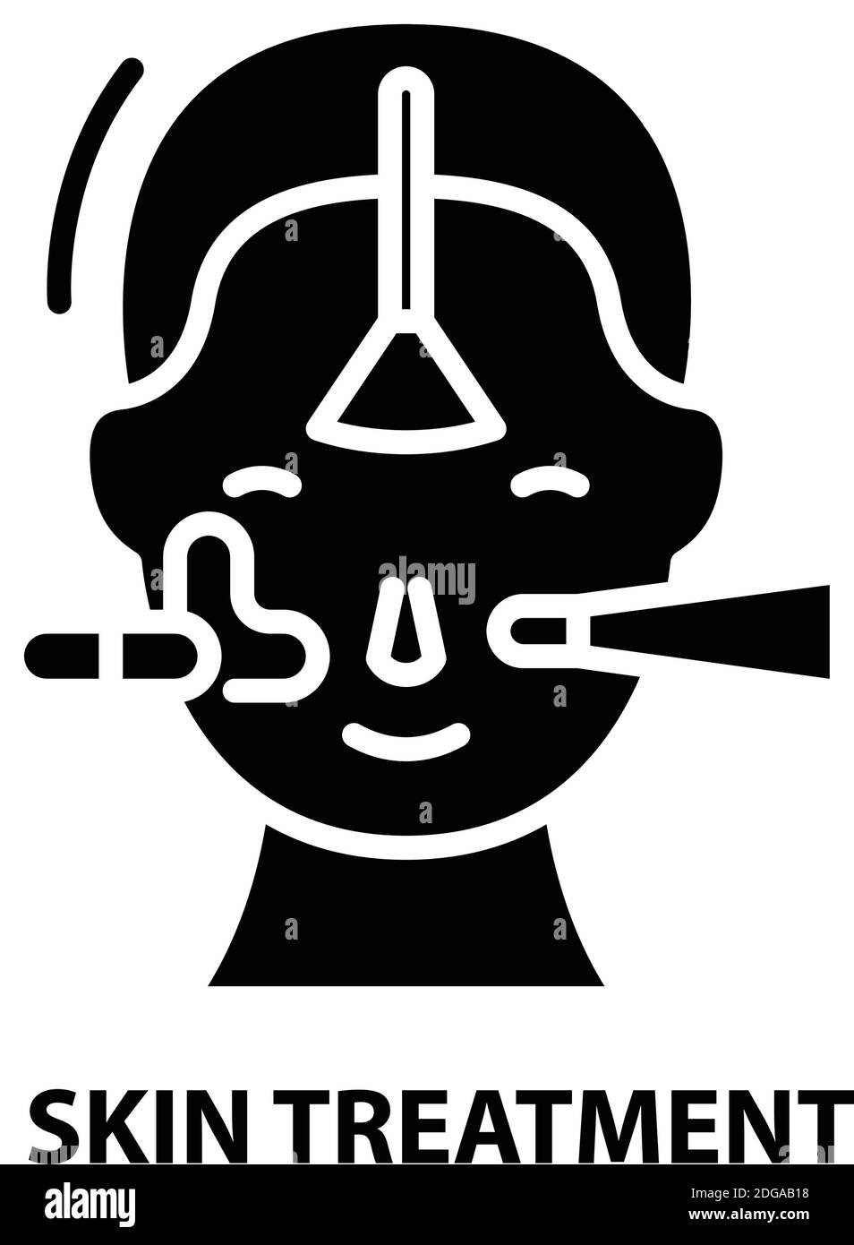 skin treatment icon, black vector sign with editable strokes, concept illustration Stock Vector ...