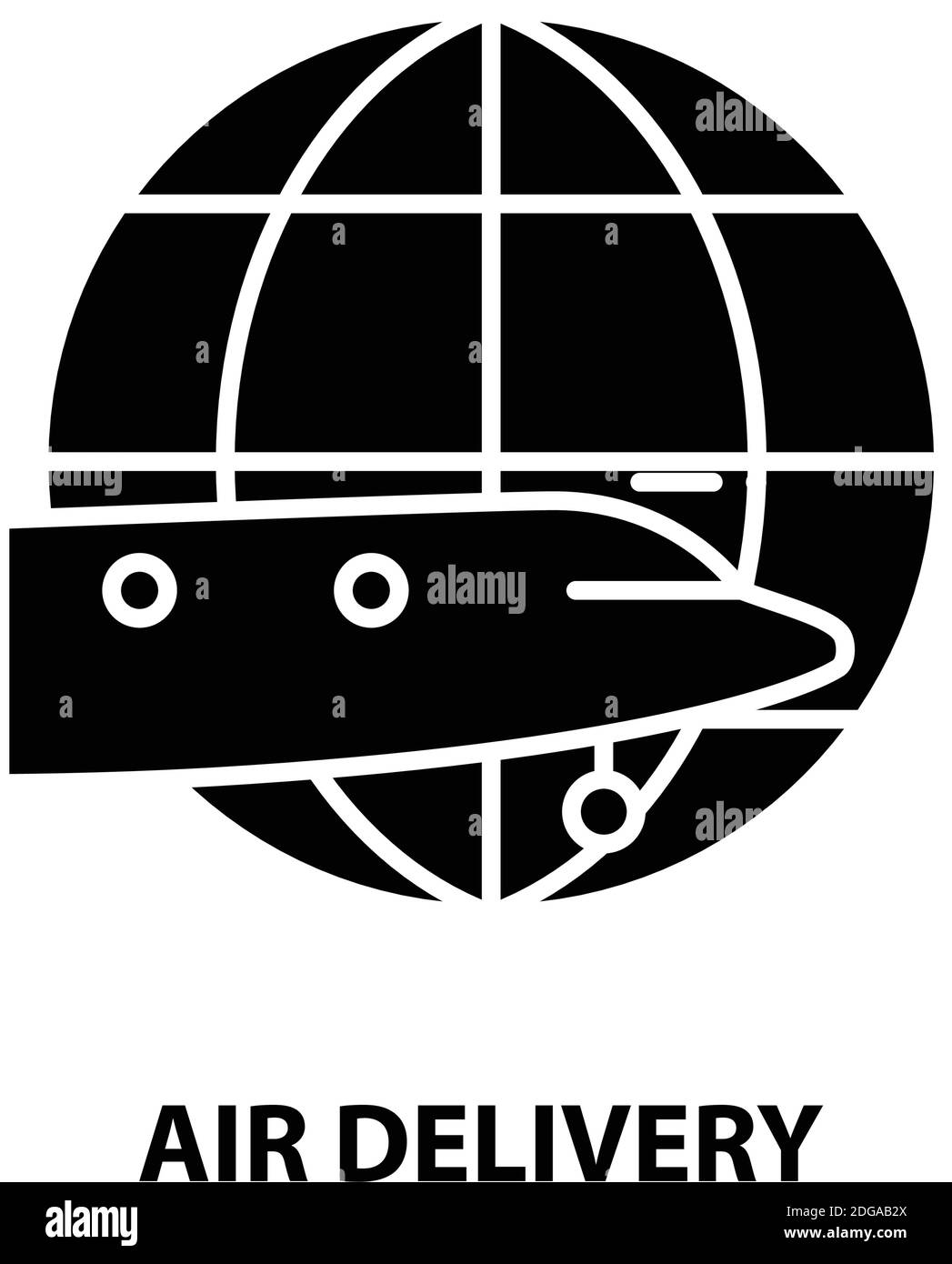 air delivery icon, black vector sign with editable strokes, concept ...