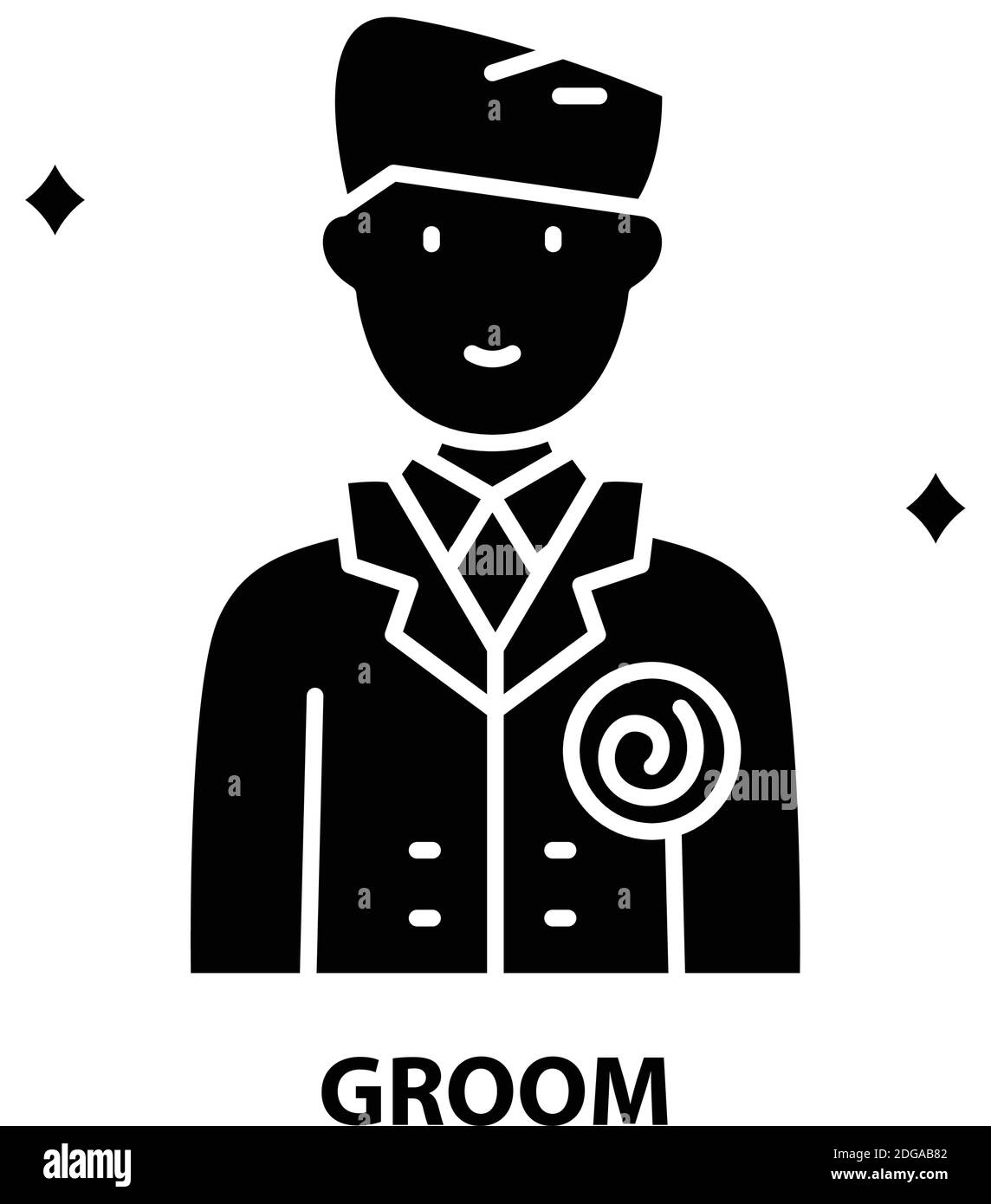 groom symbol icon, black vector sign with editable strokes, concept ...